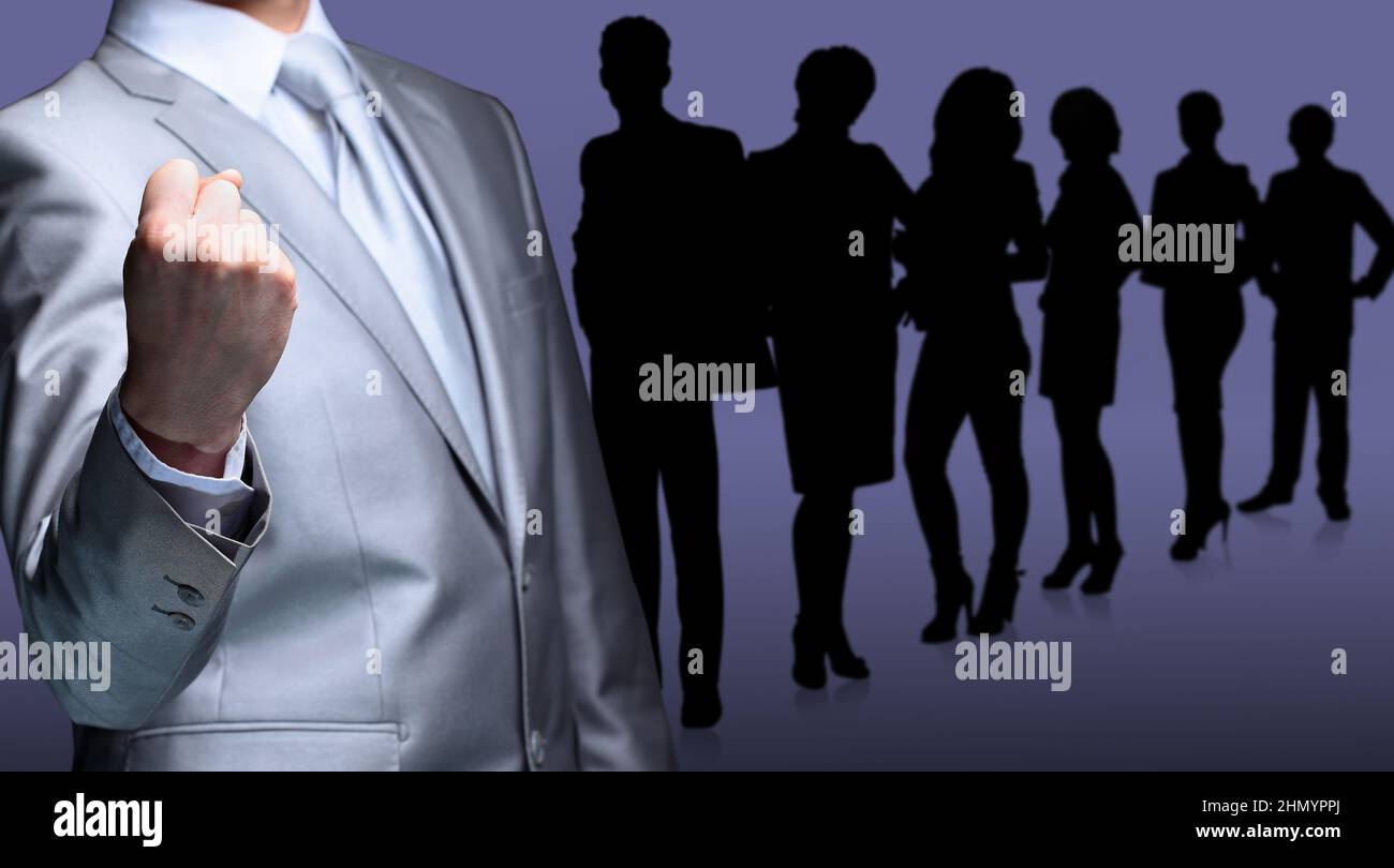 The businessman, a gesture, a finger Stock Photo - Alamy