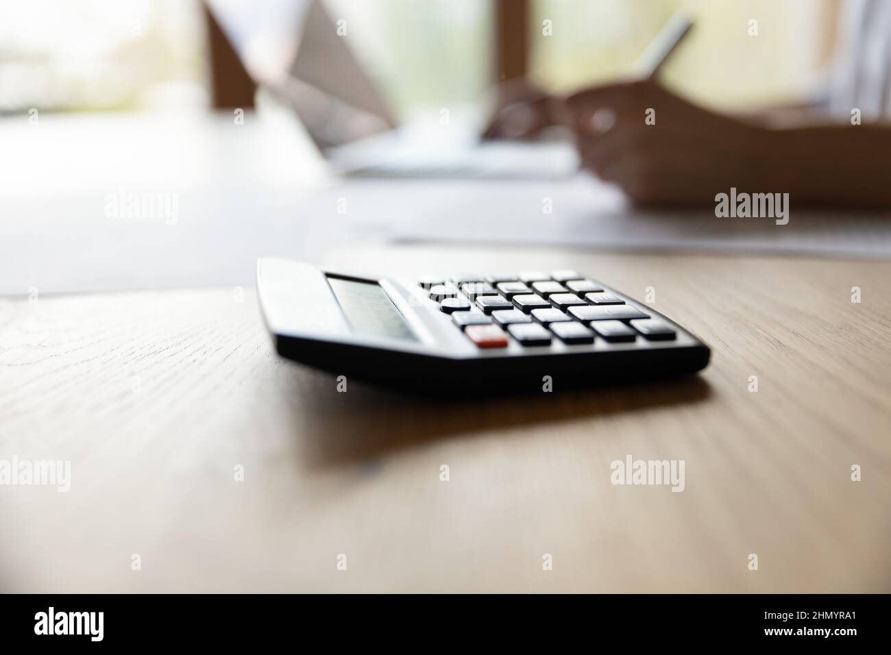 Close up focus on calculator, budget planning concept Stock Photo - Alamy