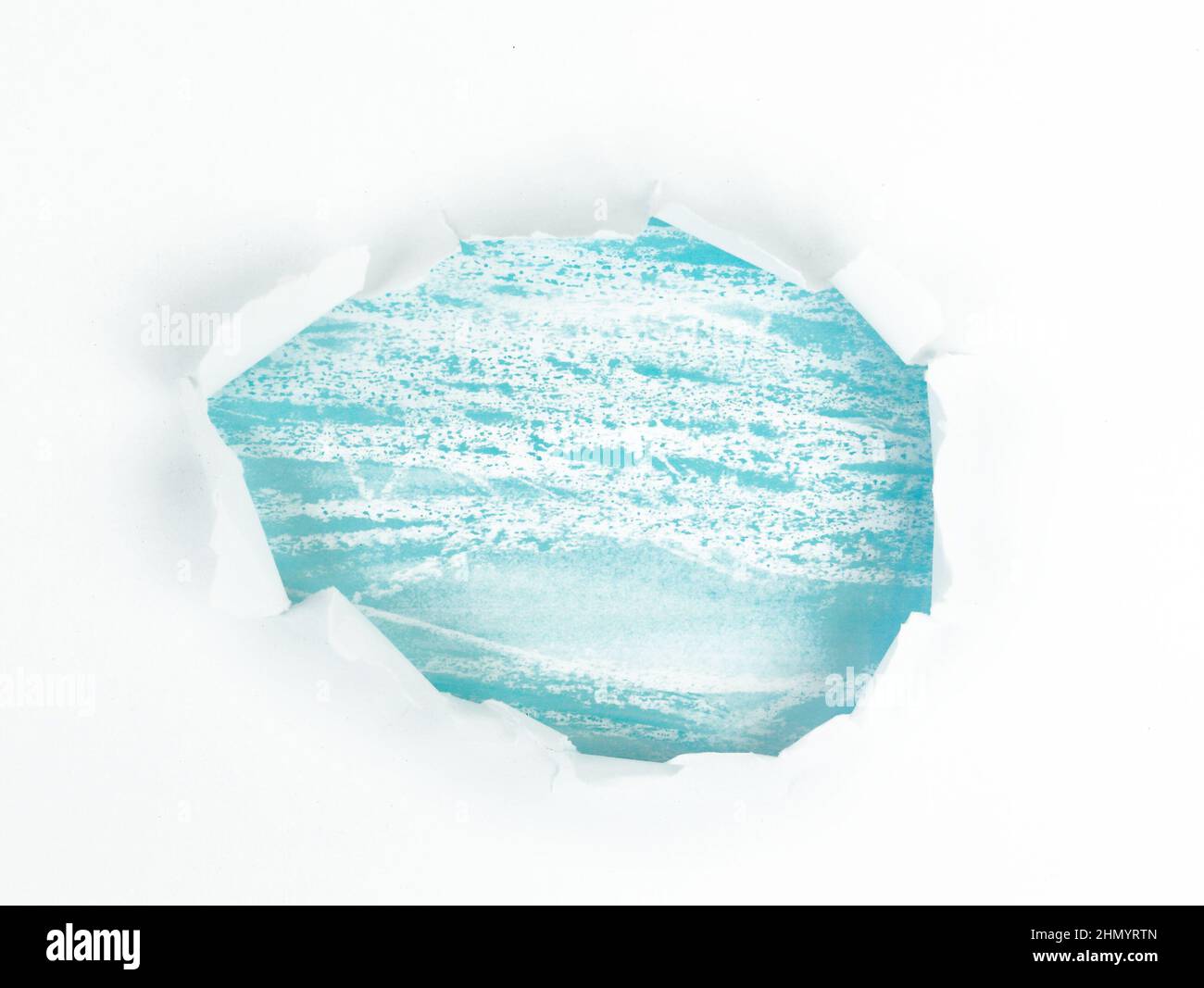 Hole in the paper Stock Photo - Alamy