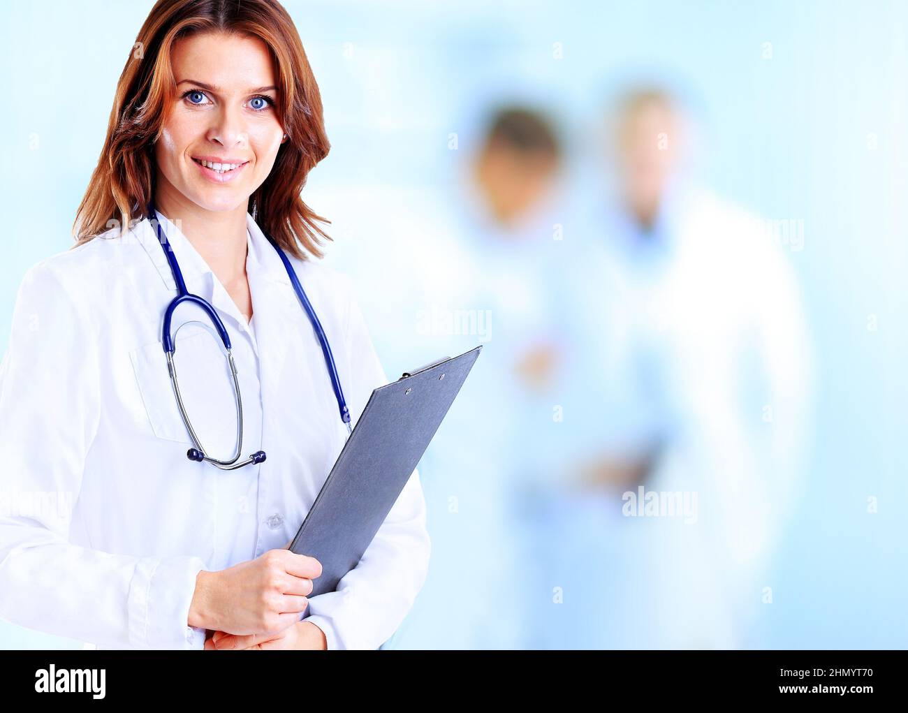 Smiling medical woman doctor at Hospital Stock Photo - Alamy