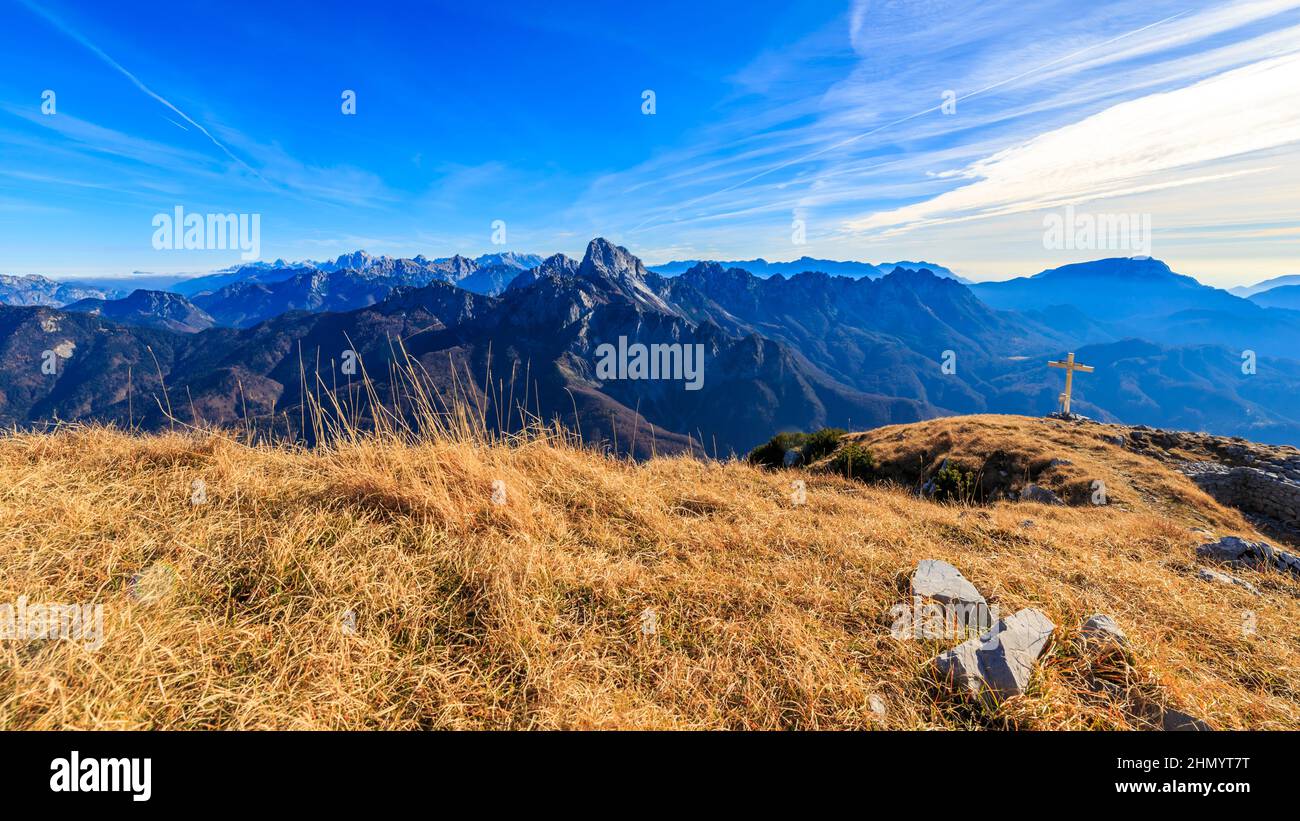 Sunny day in the carnic alps during a colorful autumn Stock Photo - Alamy