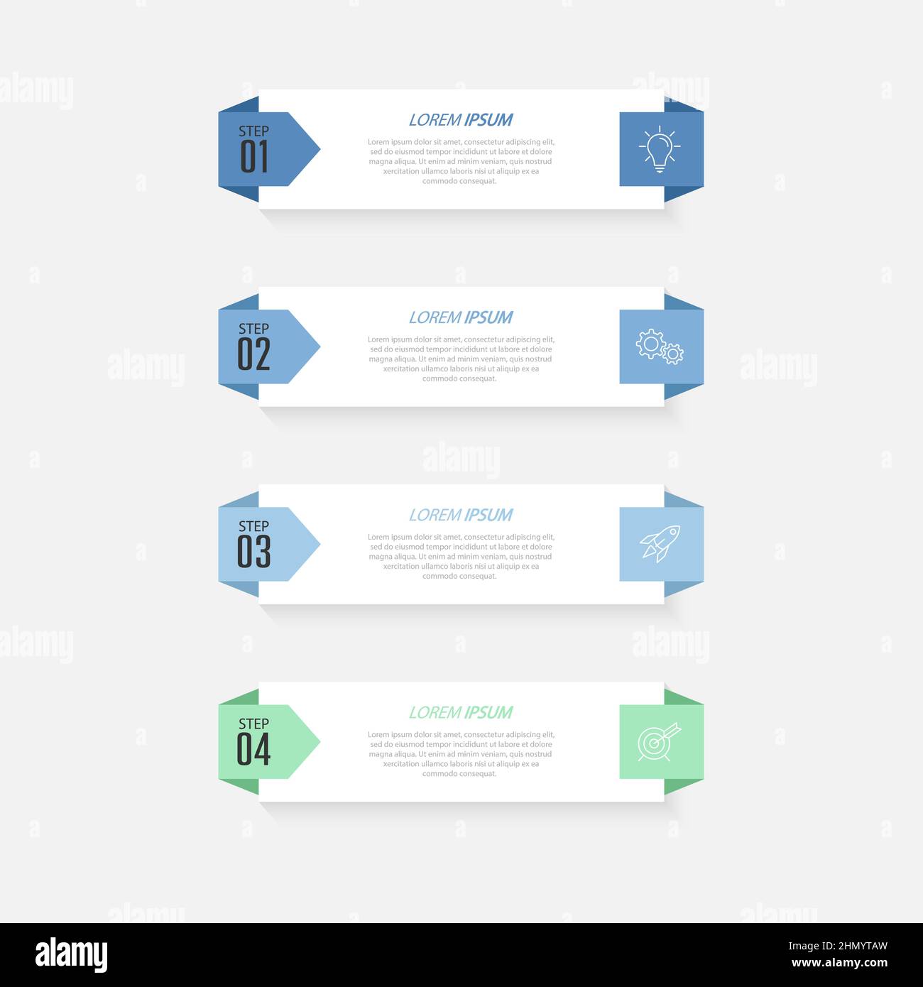 Infographics. 4 stages of development, marketing, workflow or plan ...