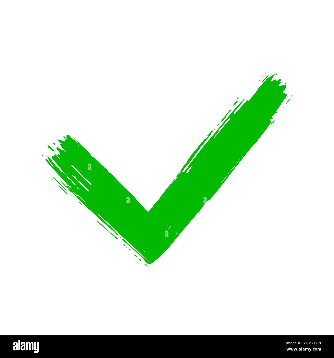 Tick v dirty grunge hand drawn with brush strokes vector illustration ...