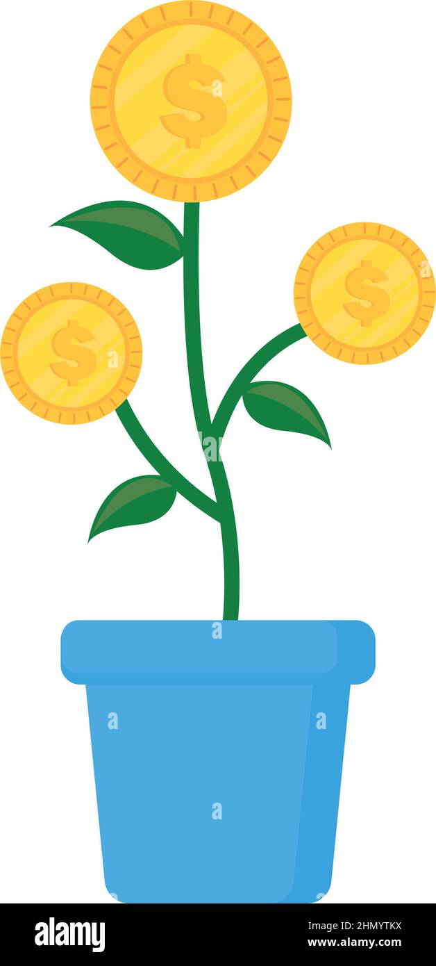 coin plant design over white Stock Vector Image & Art - Alamy