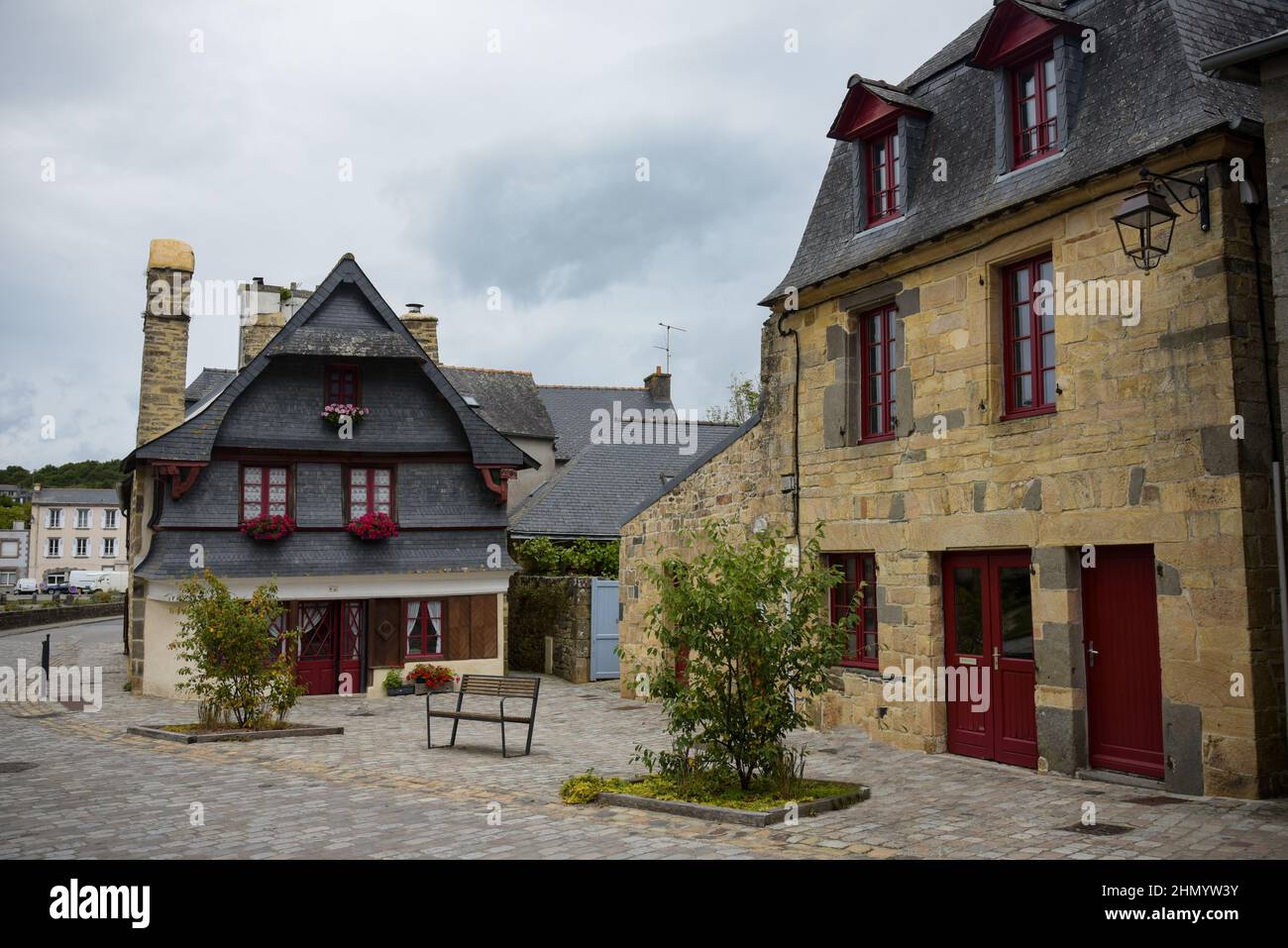 View on the city of Le Faou in Finistere in Brittany Stock Photo - Alamy