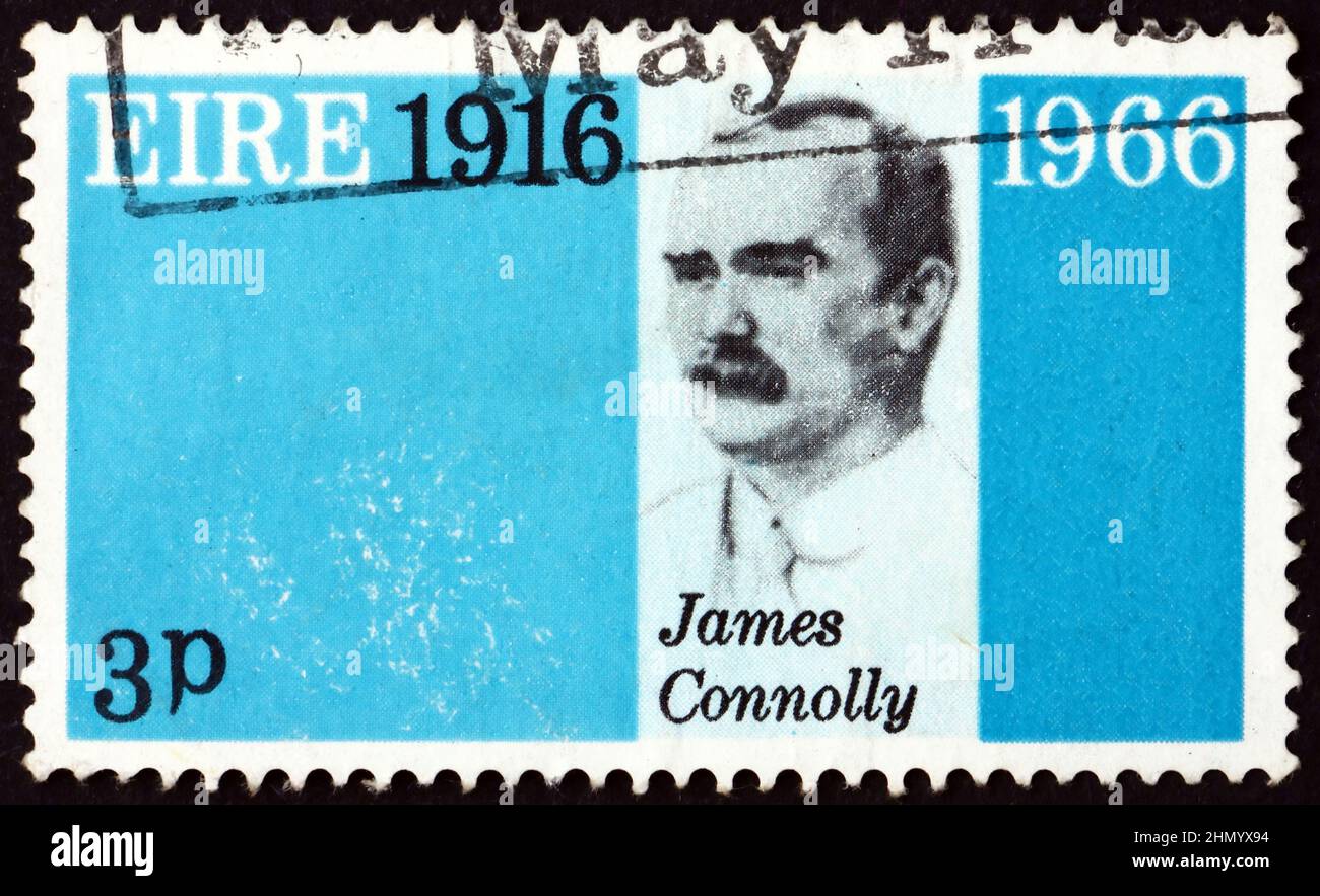 IRELAND - CIRCA 1966: a stamp printed in Ireland shows James Connolly ...