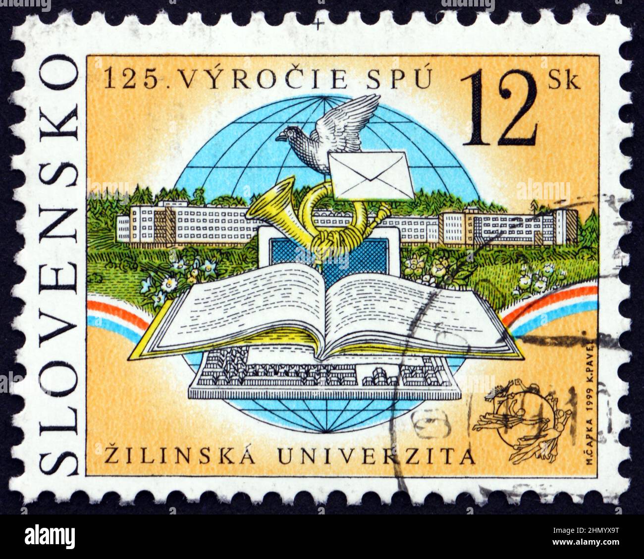 SLOVAKIA - CIRCA 1999: a stamp printed in Slovakia shows Zilina ...