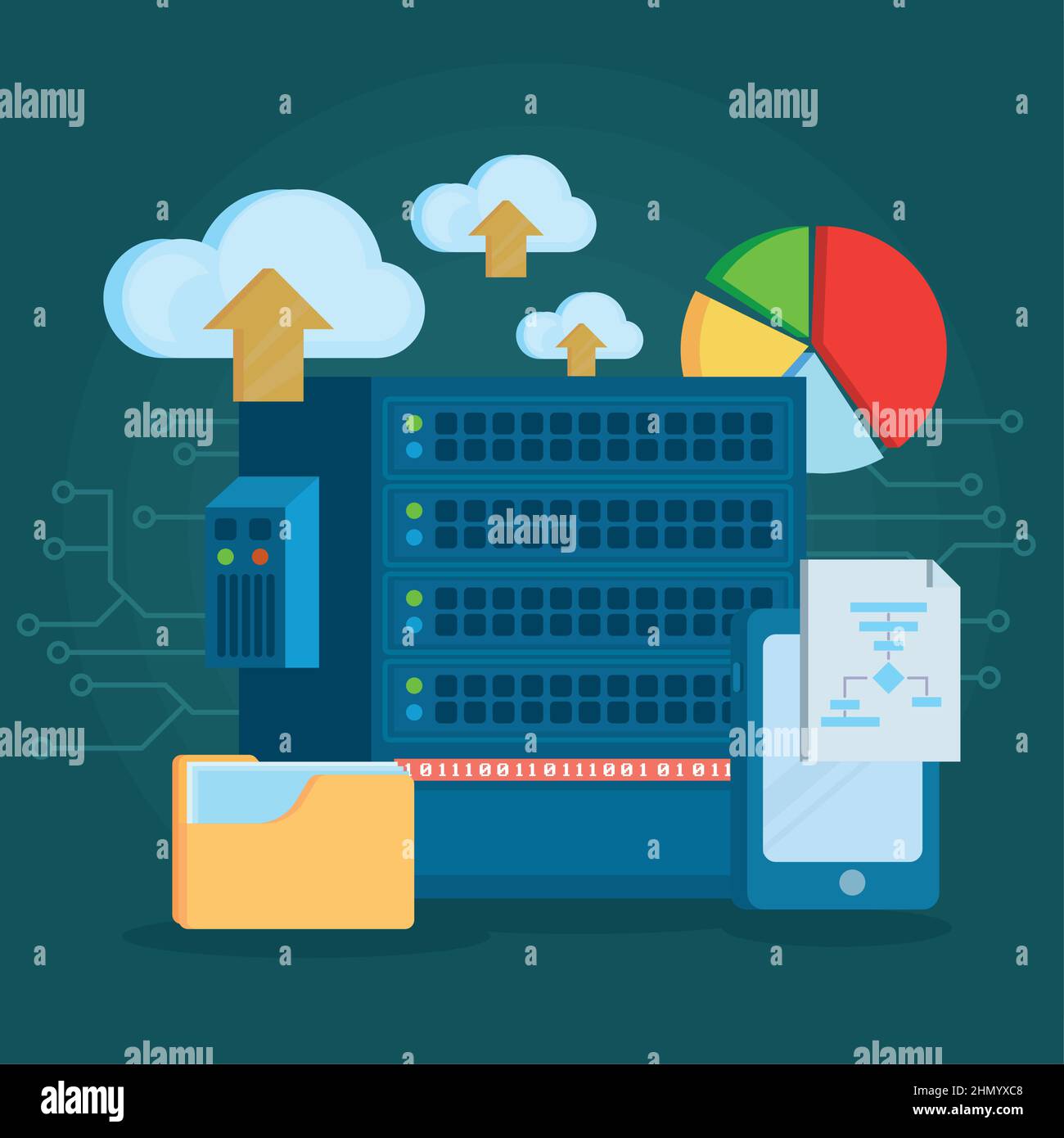 big data items poster with circuits Stock Vector Image & Art - Alamy