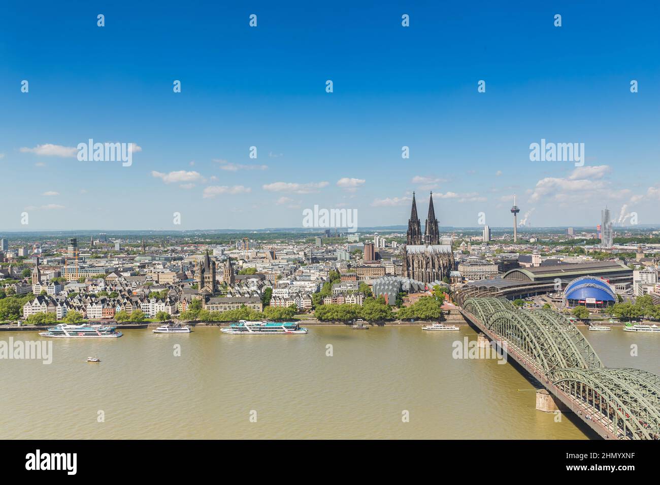 aerial view of cologne at spring Stock Photo - Alamy