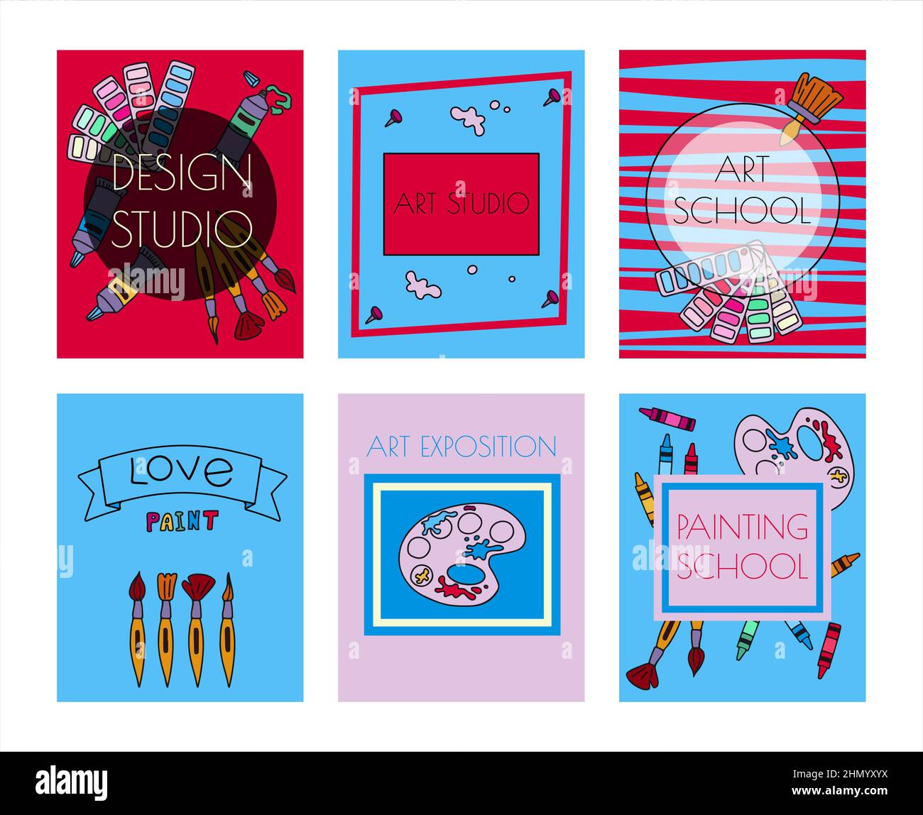 Vector art tools sketch banners. Cards hand drawn vector artist s ...