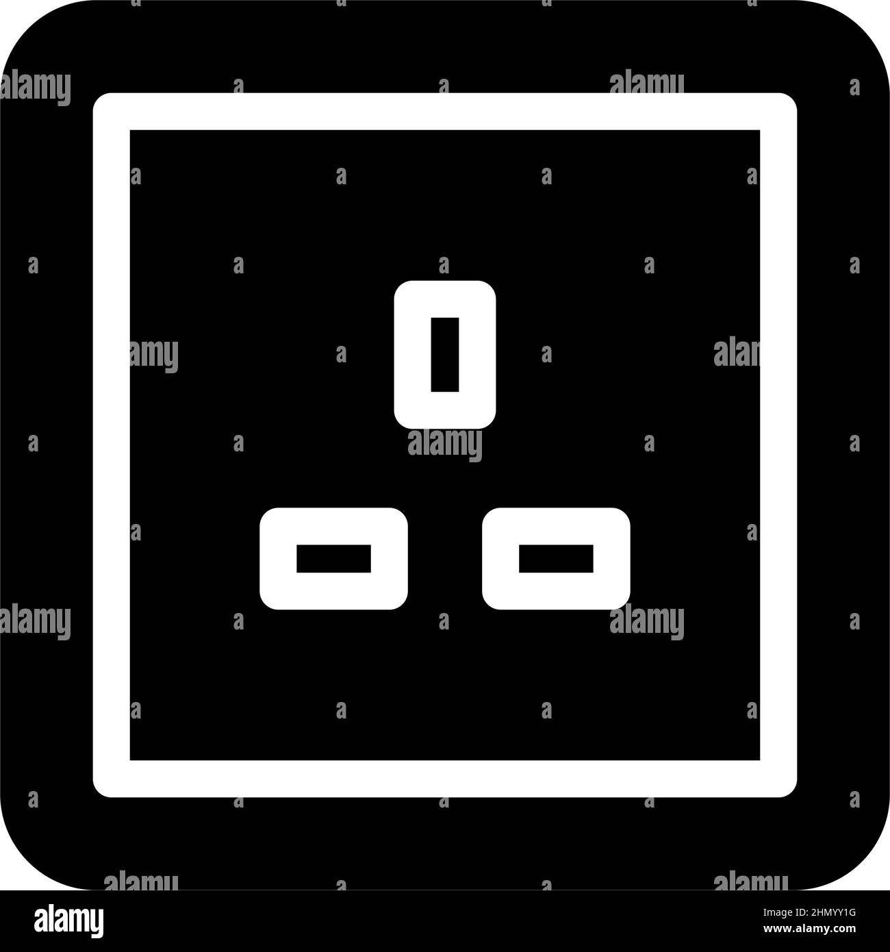 uk british socket glyph icon vector illustration Stock Vector Image ...