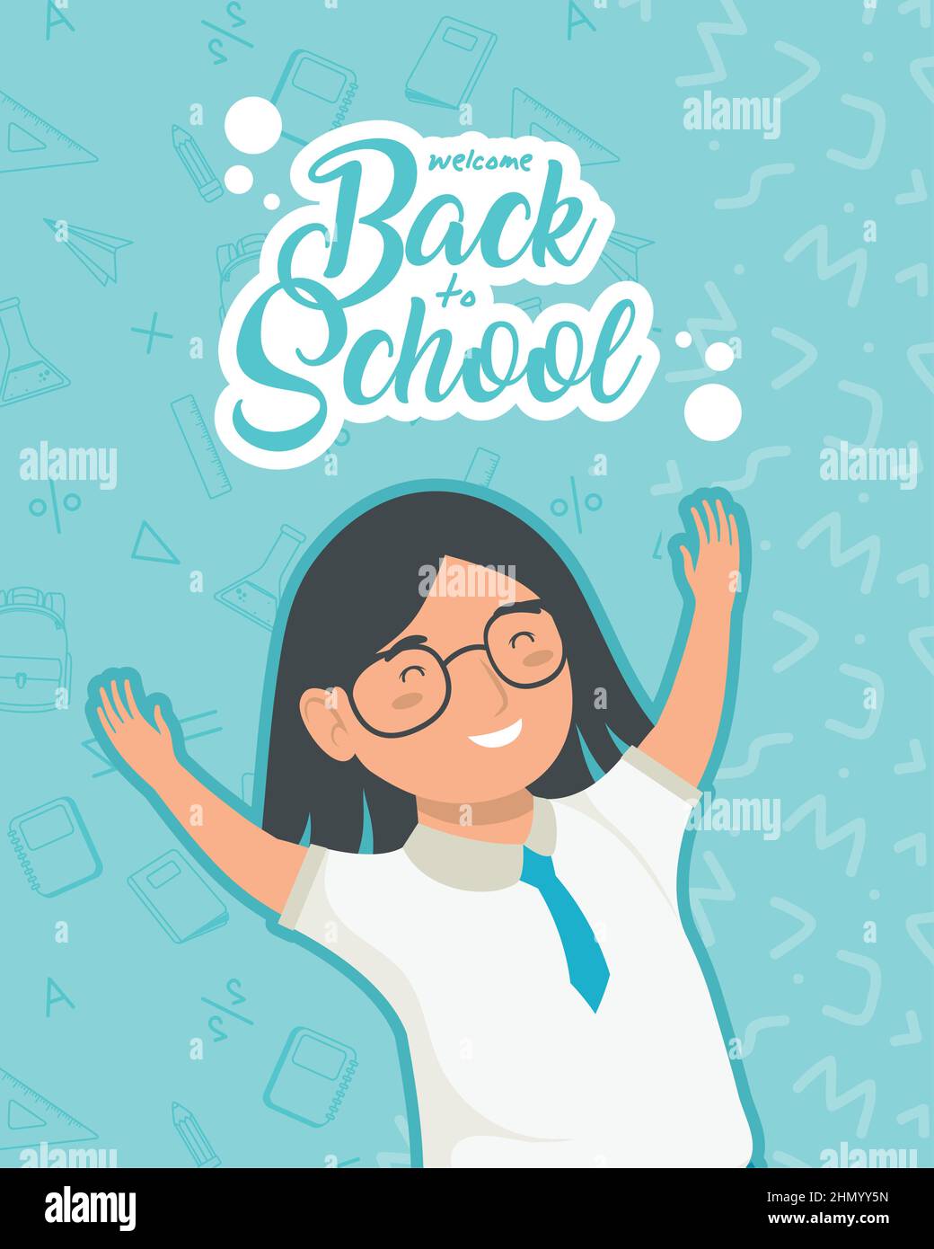 Student hands up classroom Stock Vector Images - Alamy