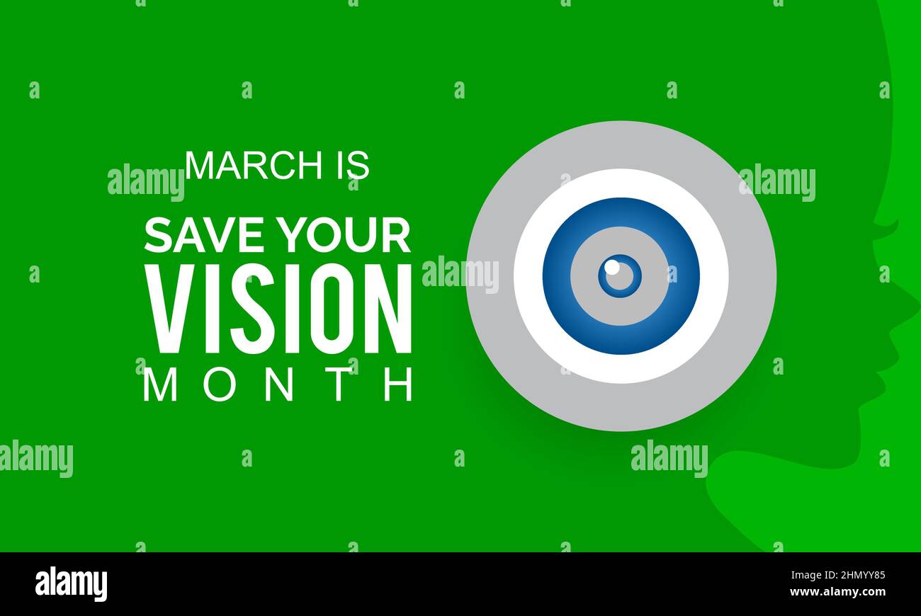 Save your vision month. Right vision vector template for banner, card ...