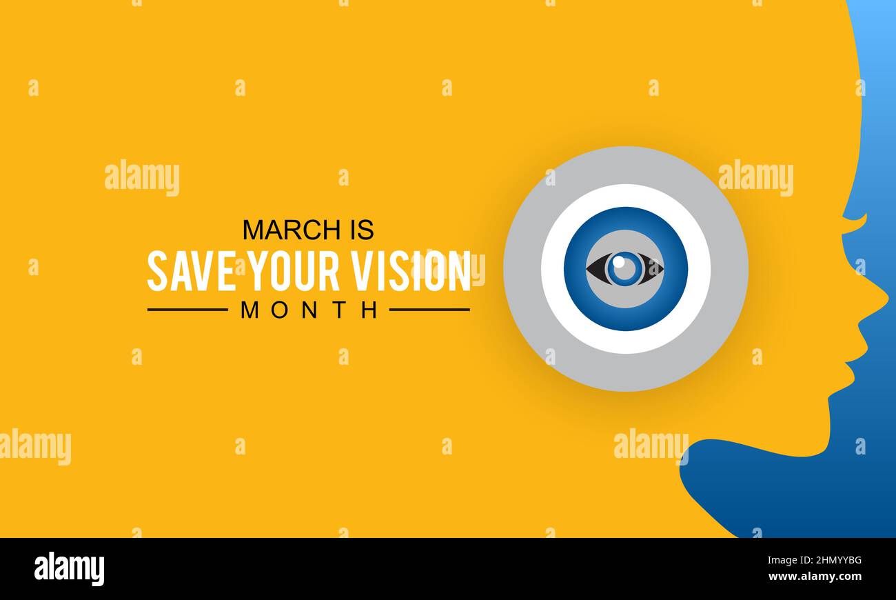 Save your vision month. Right vision vector template for banner, card ...