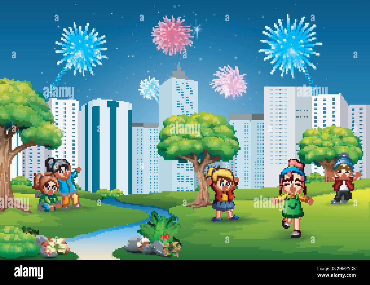 Children playing with fireworks hi-res stock photography and images - Alamy