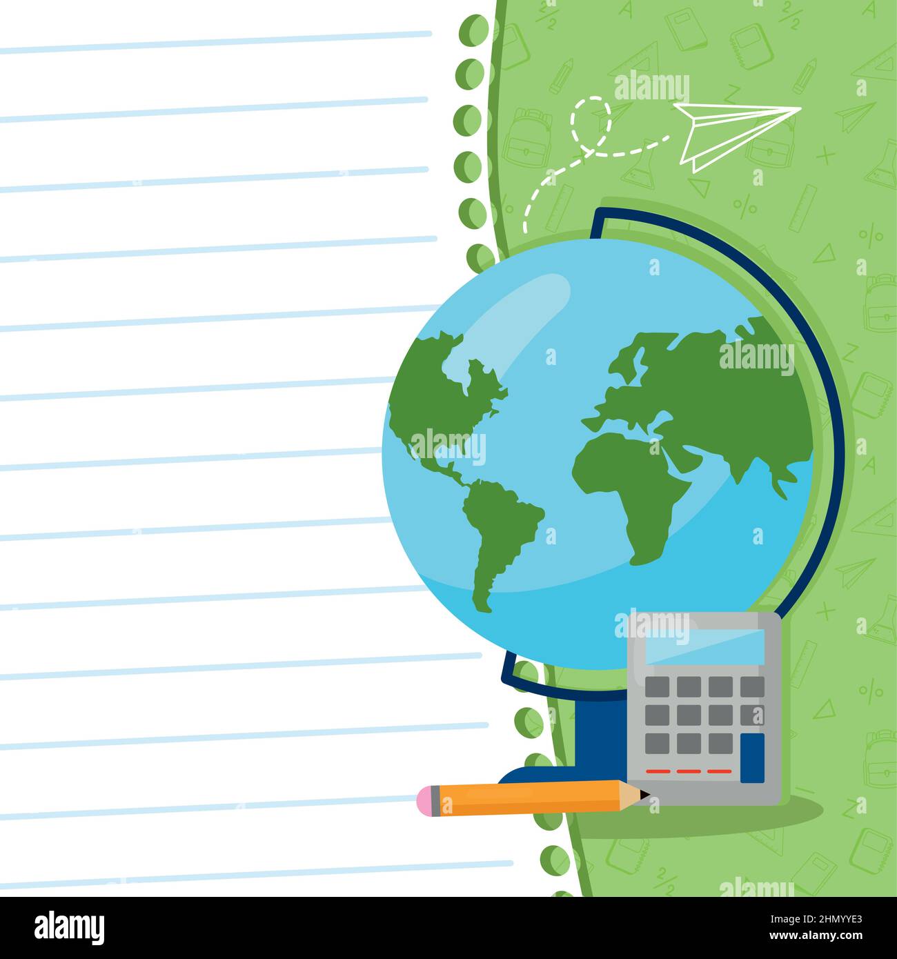 earth and calculator of school Stock Vector Image & Art - Alamy