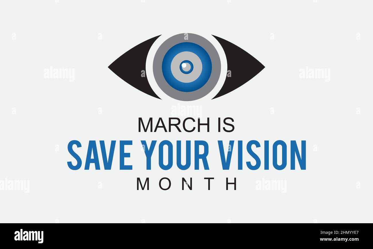 Save your vision month. Right vision vector template for banner, card ...