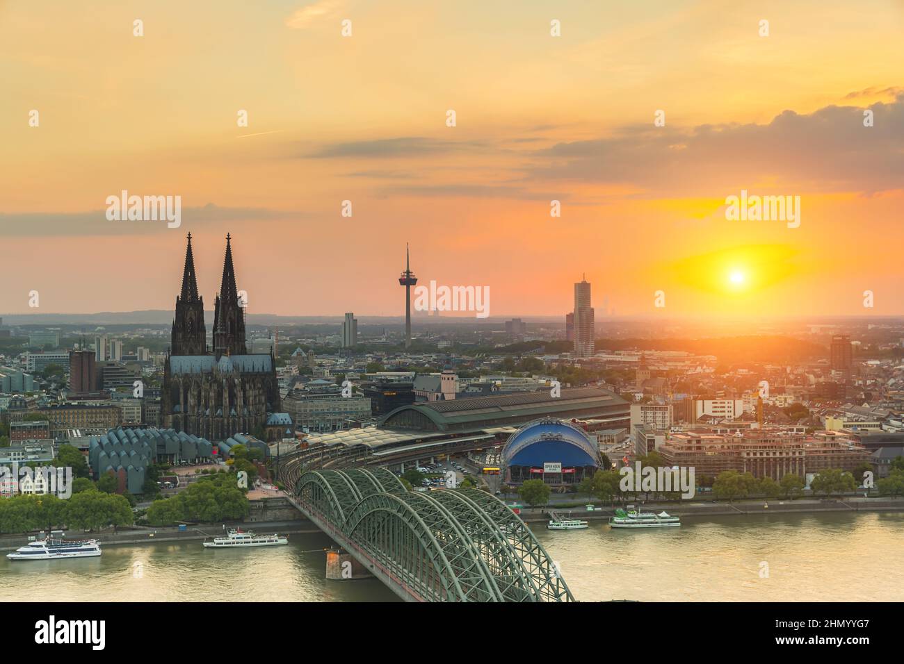 Aerial over cologne old town hi-res stock photography and images - Alamy