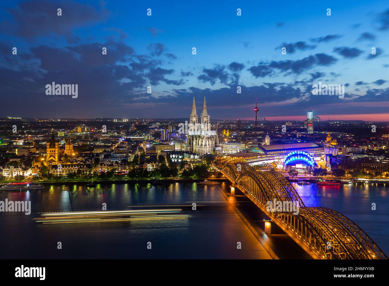 View of the Cologne at sunset Stock Photo - Alamy