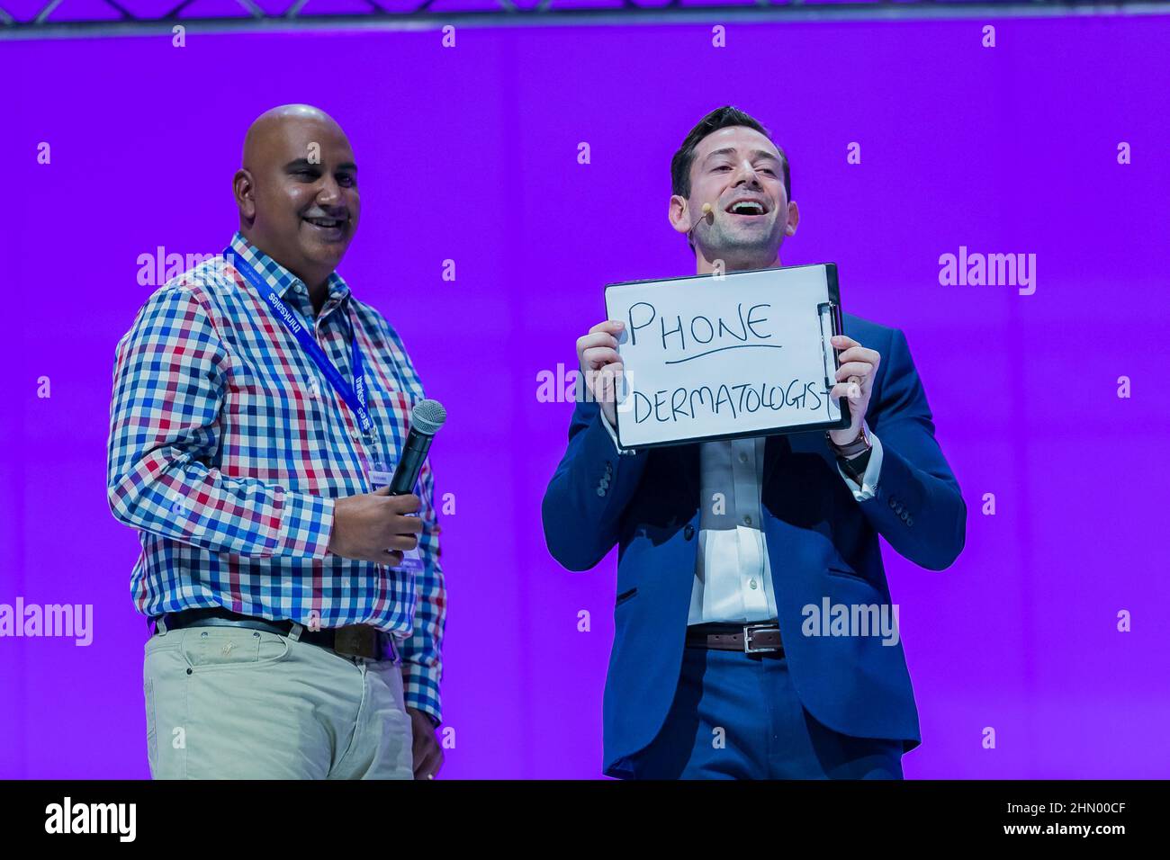 Celebrity Mentalist Gilan Gork on stage at Think Sales Convention in ...
