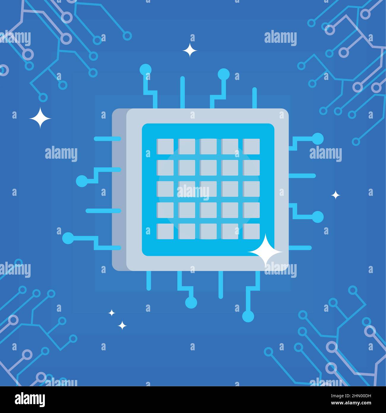 blue chip poster with circuits Stock Vector Image & Art - Alamy