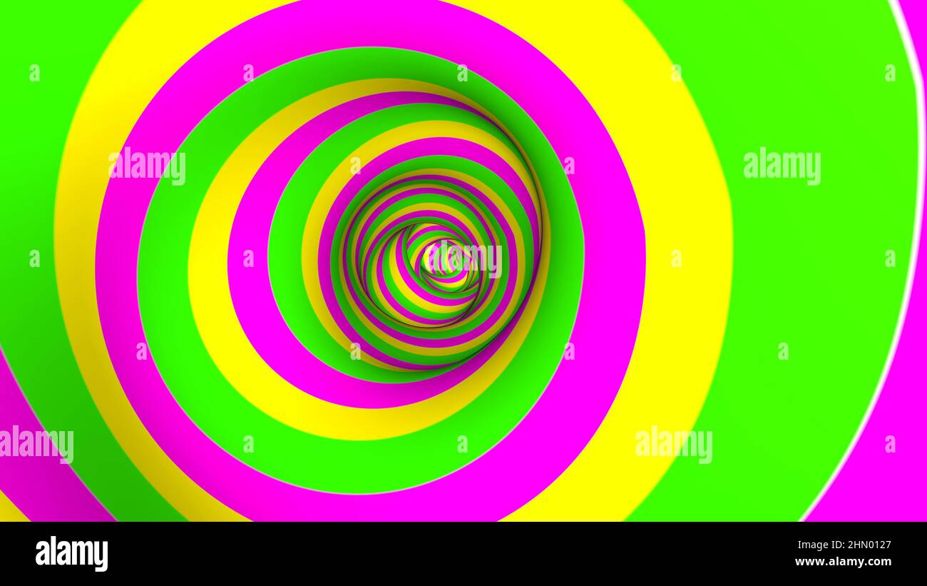 Psychedelic tunnel futuristic Digital Vibrant color corridor 3d render ...