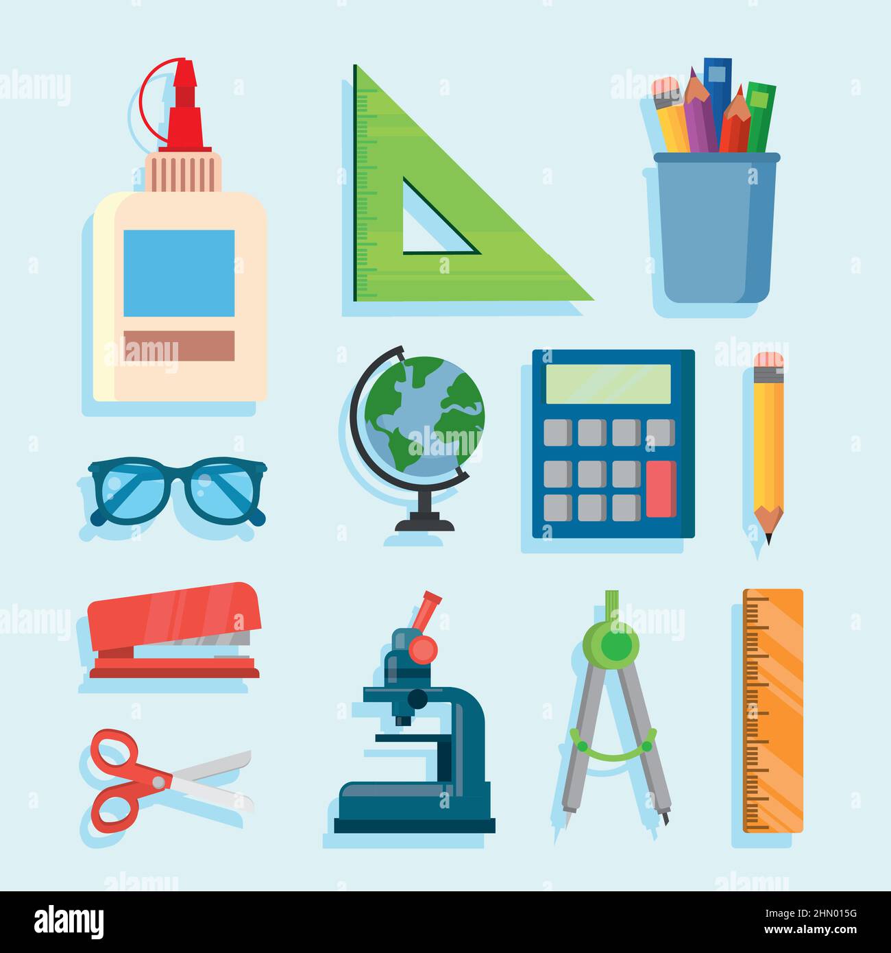 Set Of Twelve High School Icons Stock Vector Image And Art Alamy