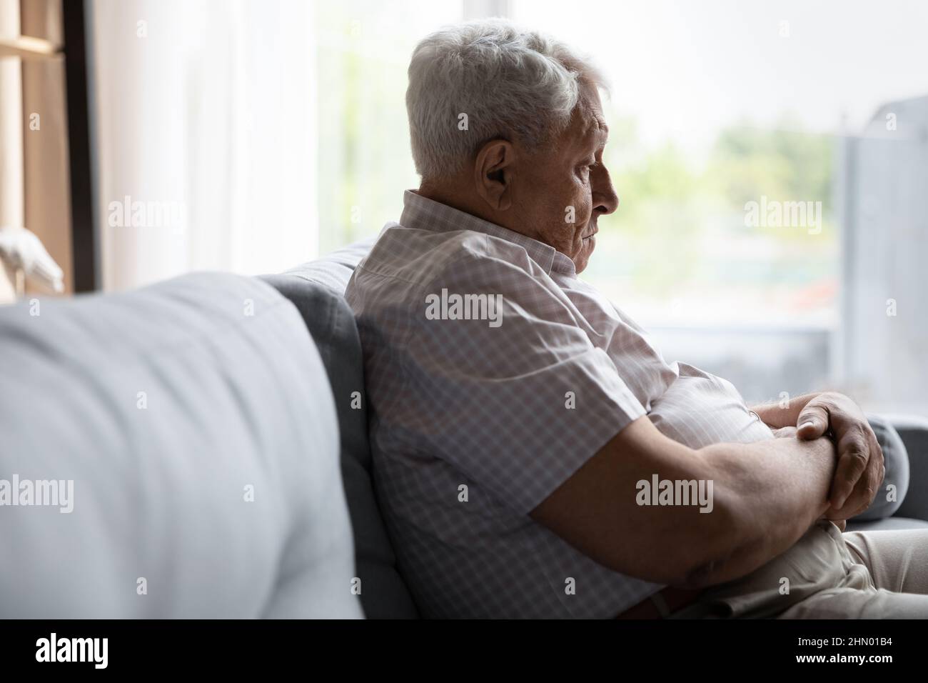 Sad pessimistic old senior man feeling depressed, lonely Stock Photo ...