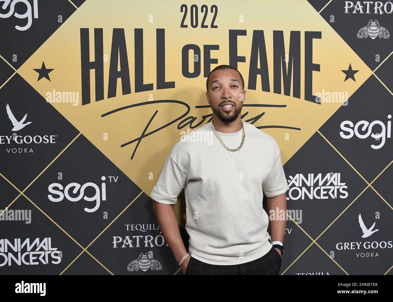 Jamal Liggin arrives at the Hall of Fame Party – Big Game Weekend ...
