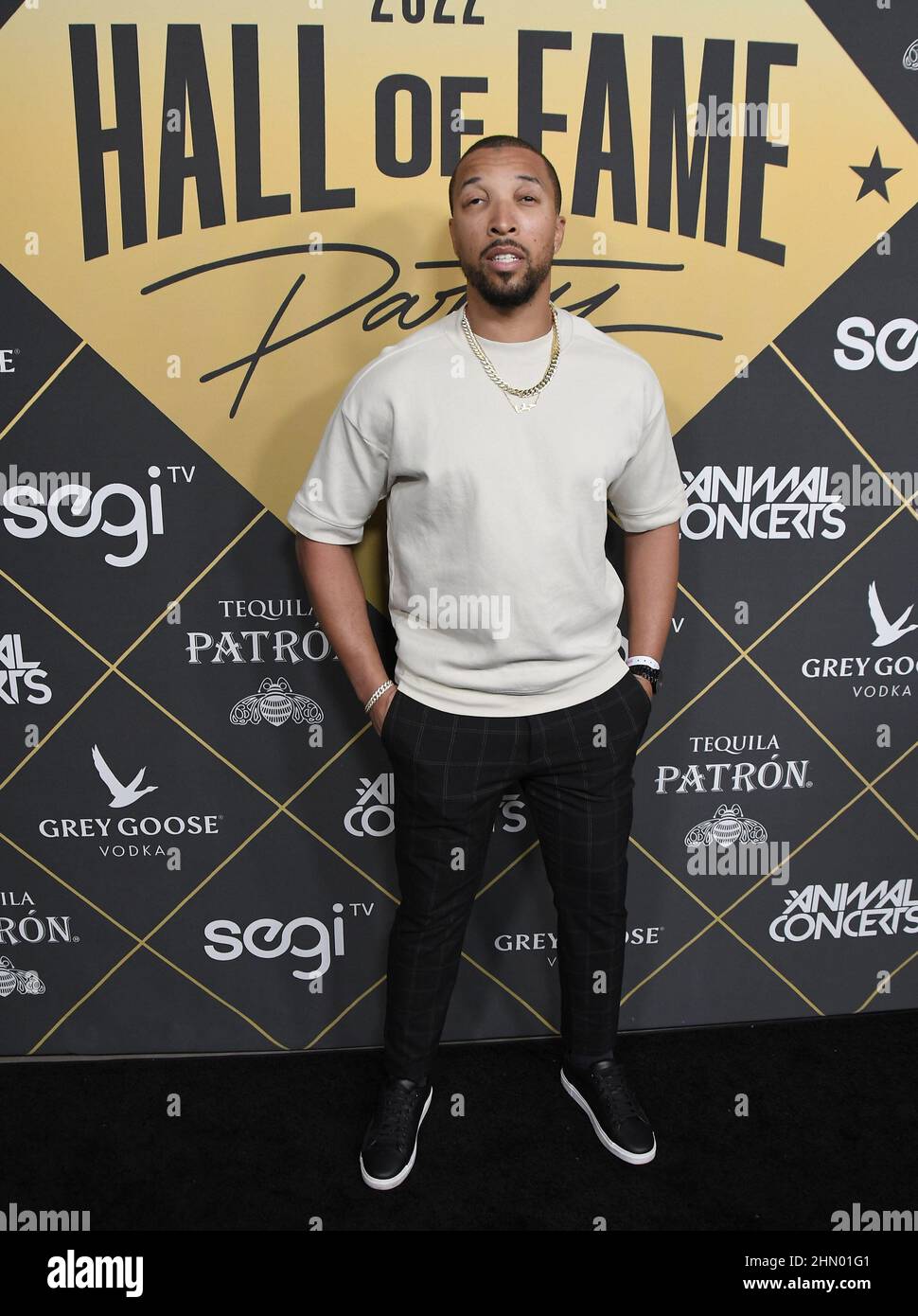 Jamal Liggin arrives at the Hall of Fame Party – Big Game Weekend ...