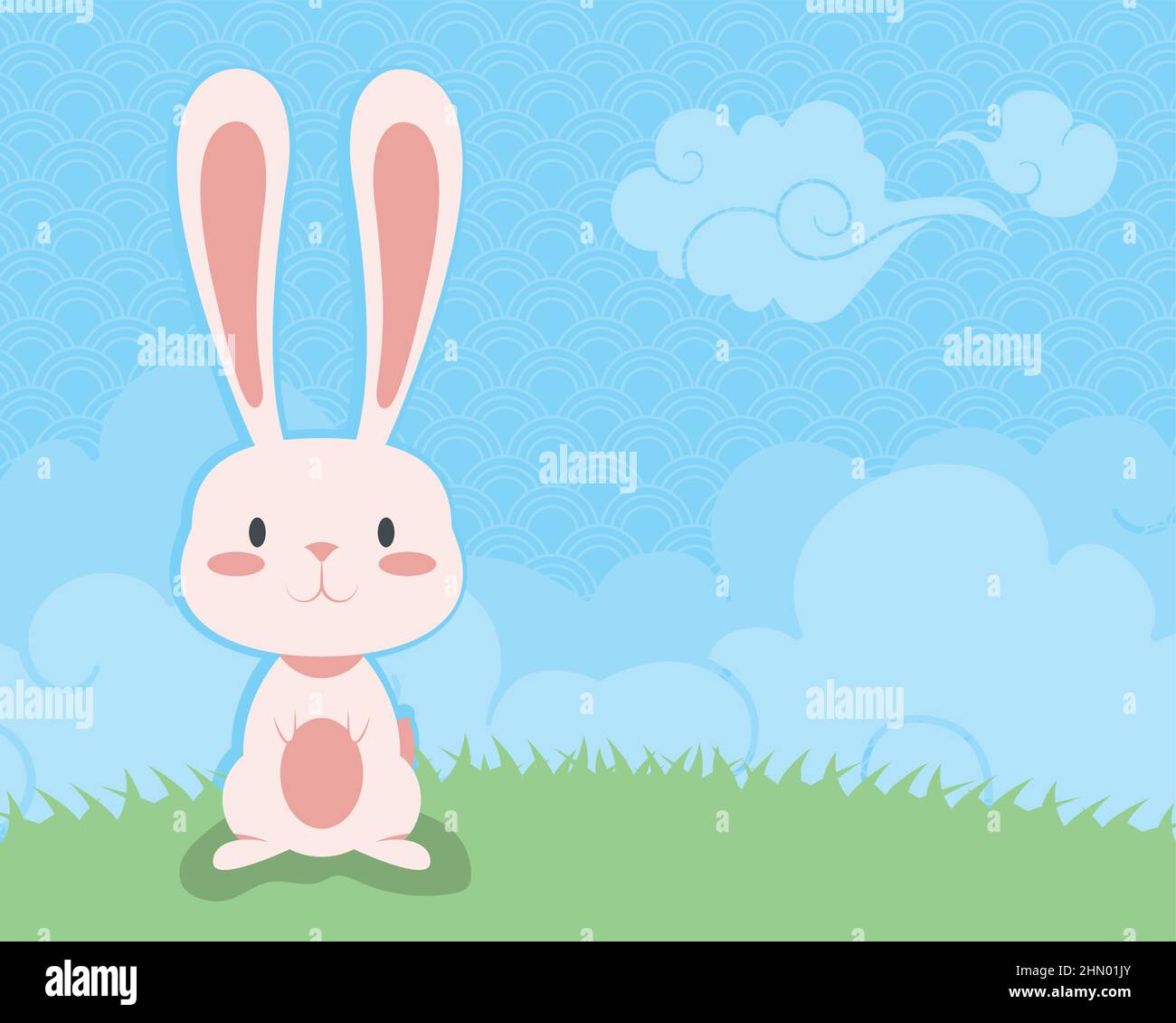rabbit in the field chinese moon festival Stock Vector Image & Art - Alamy