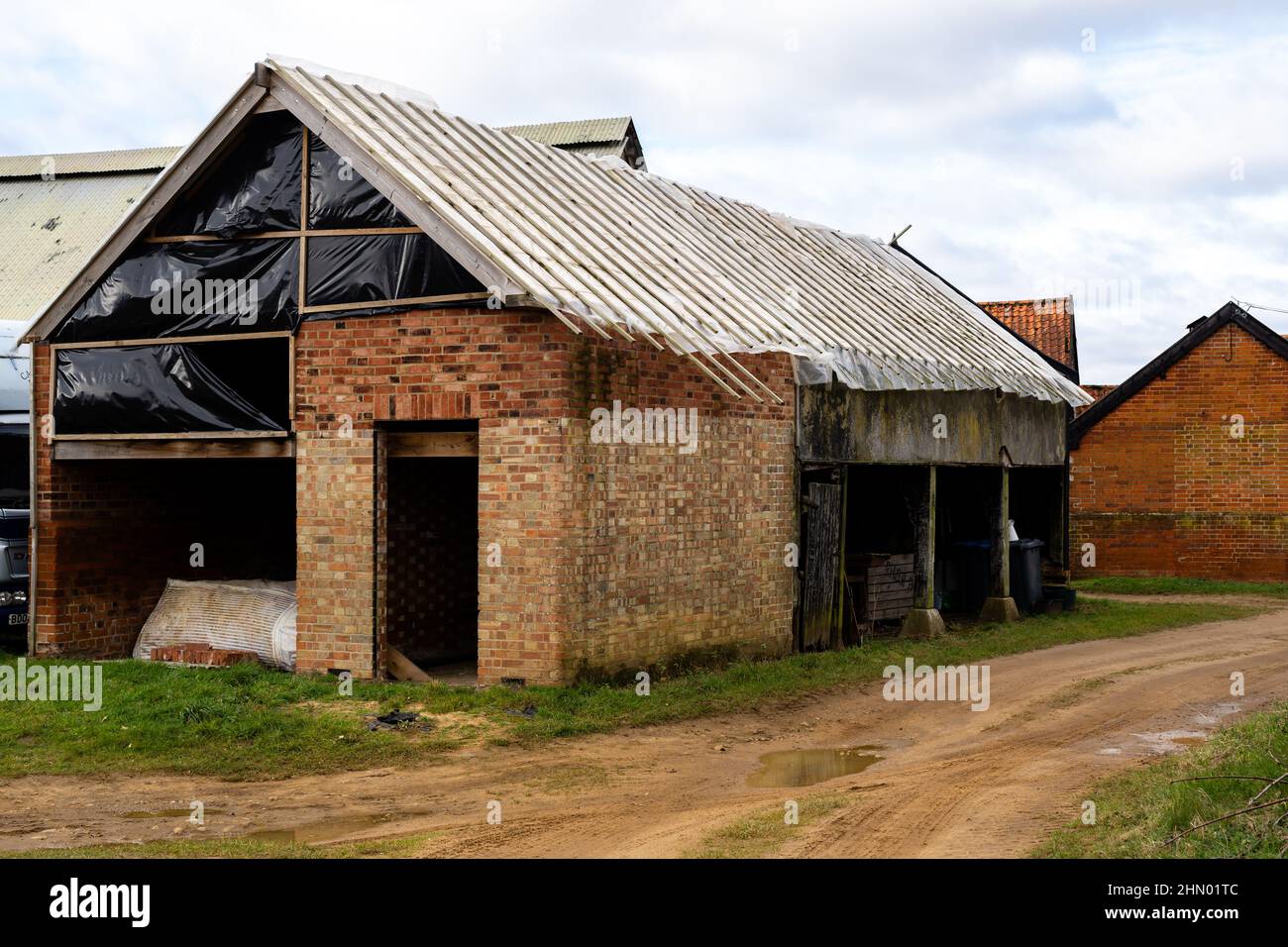 An old barn building that is currently being renovated and converted ...