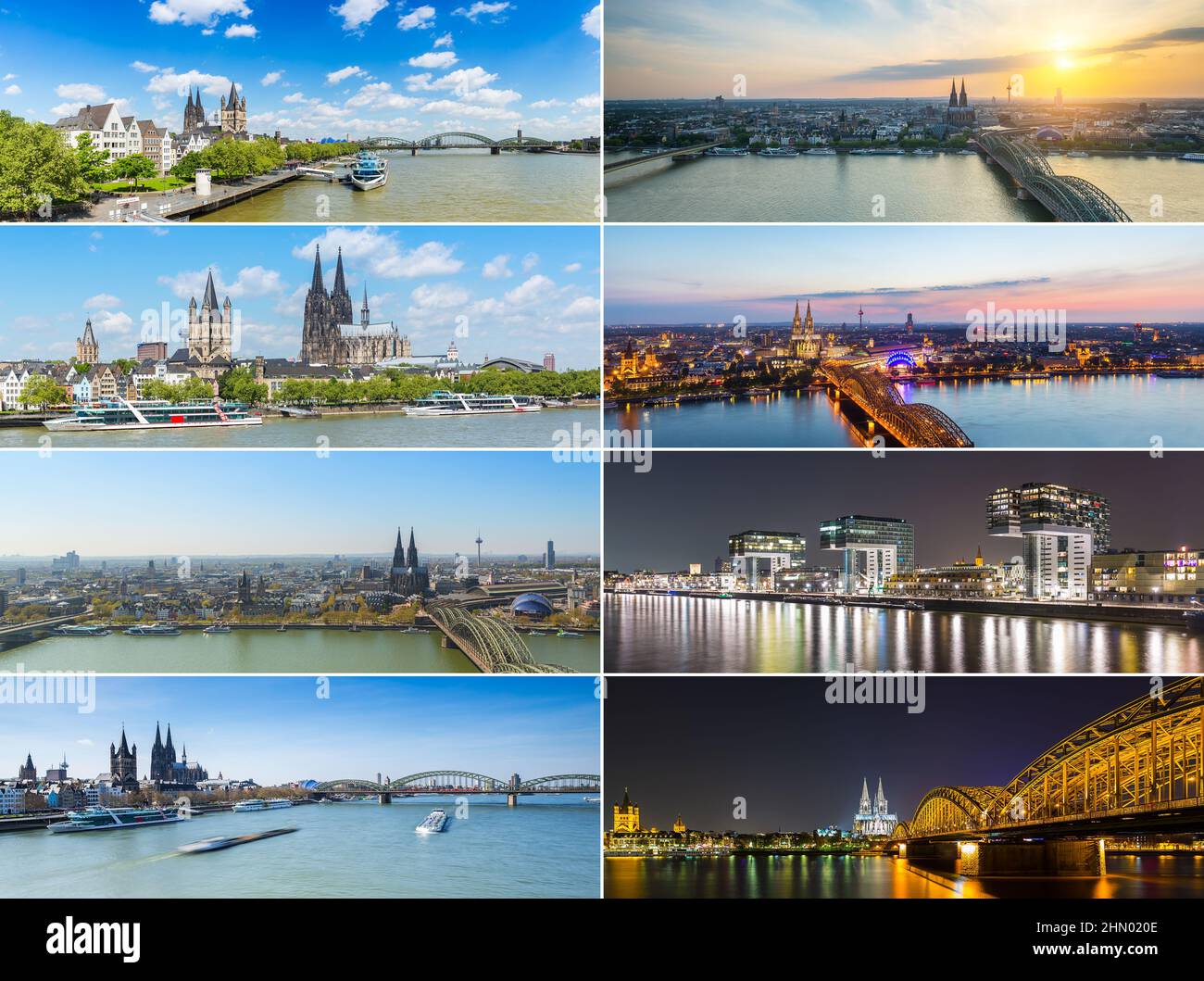Cologne panoramic skyline collage Stock Photo - Alamy