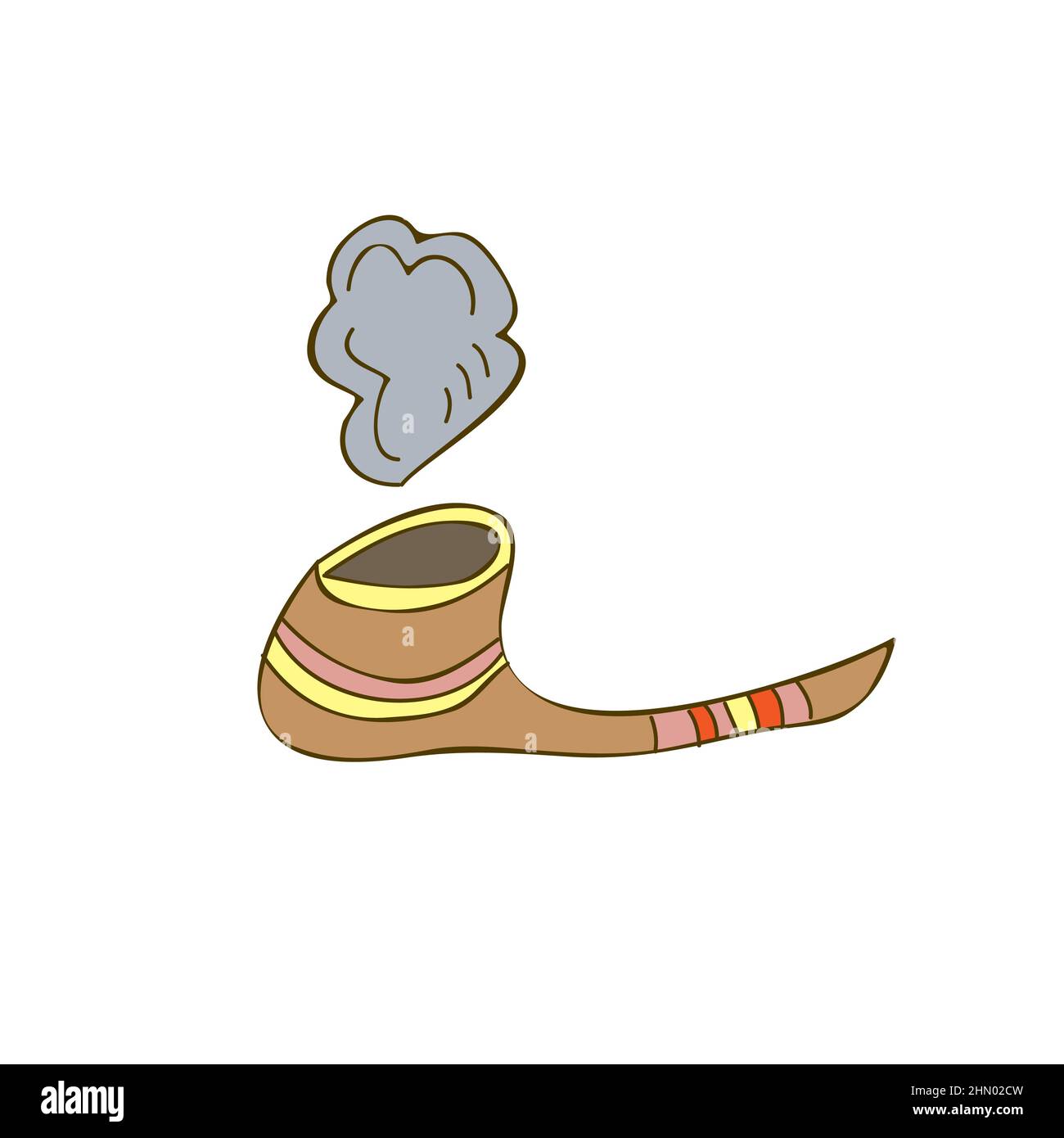 Pipe of peace with smoke icon. Simple element vector illustration on ...