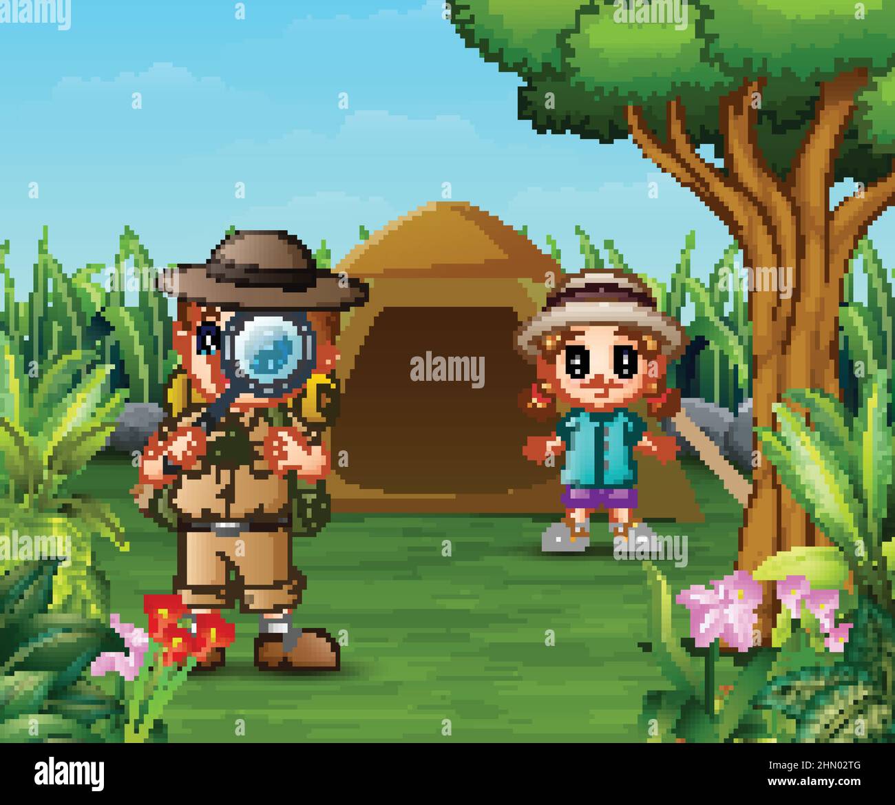 Beautiful view national park in Stock Vector Images - Alamy