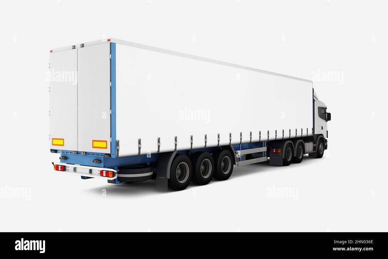 Truck Camion Mockup 3D Rendering Stock Photo - Alamy