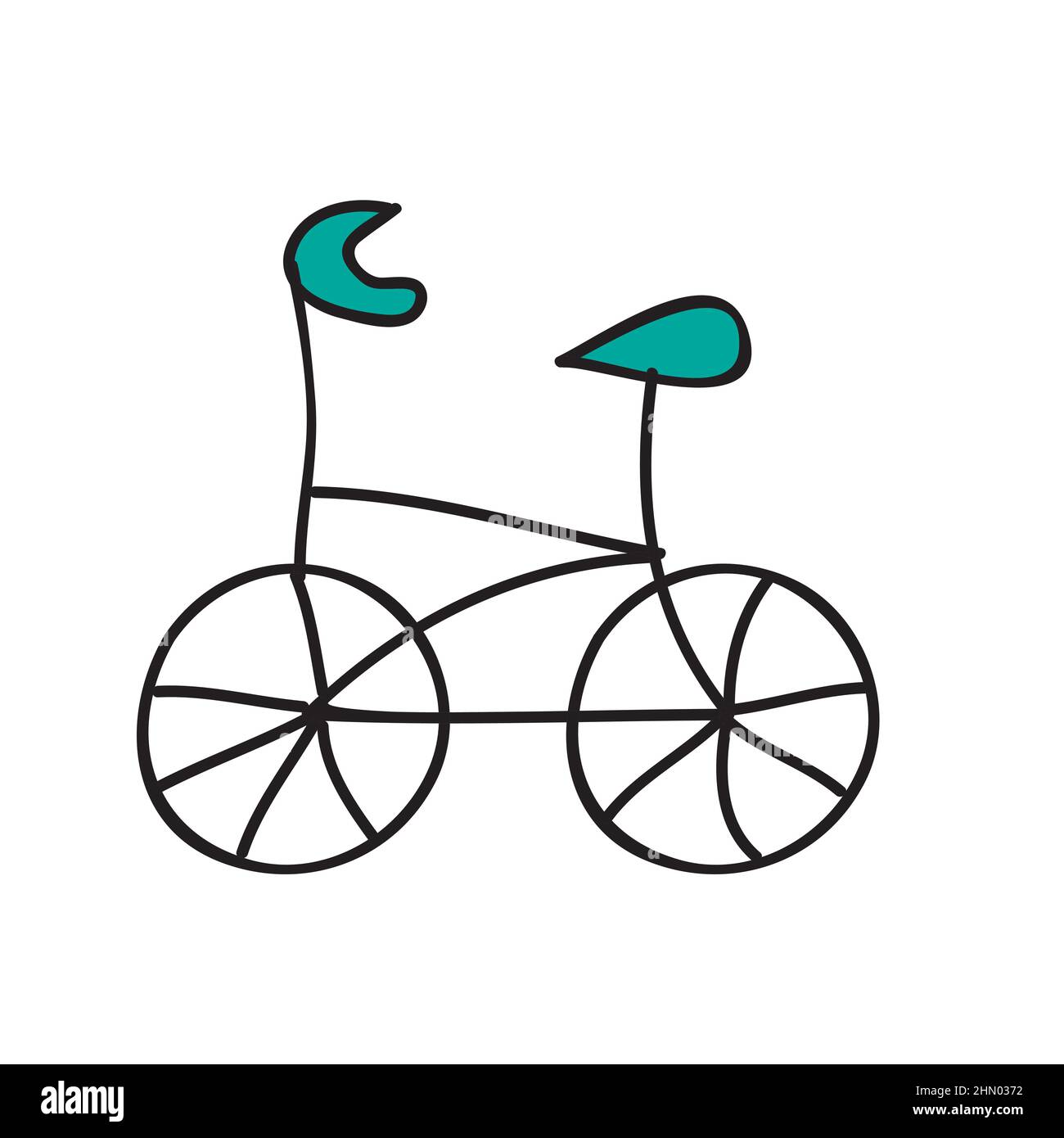 Bycicle. Doodle bike on the white background. Sport, recreation. Vector ...