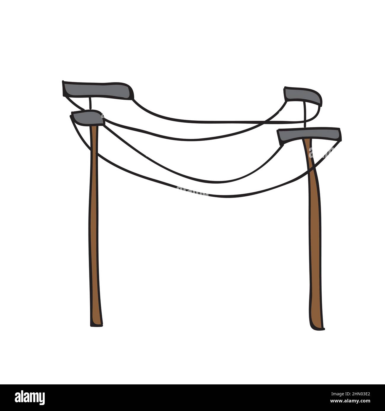 Electric pole isolated on white background. Electric pole in doodle ...