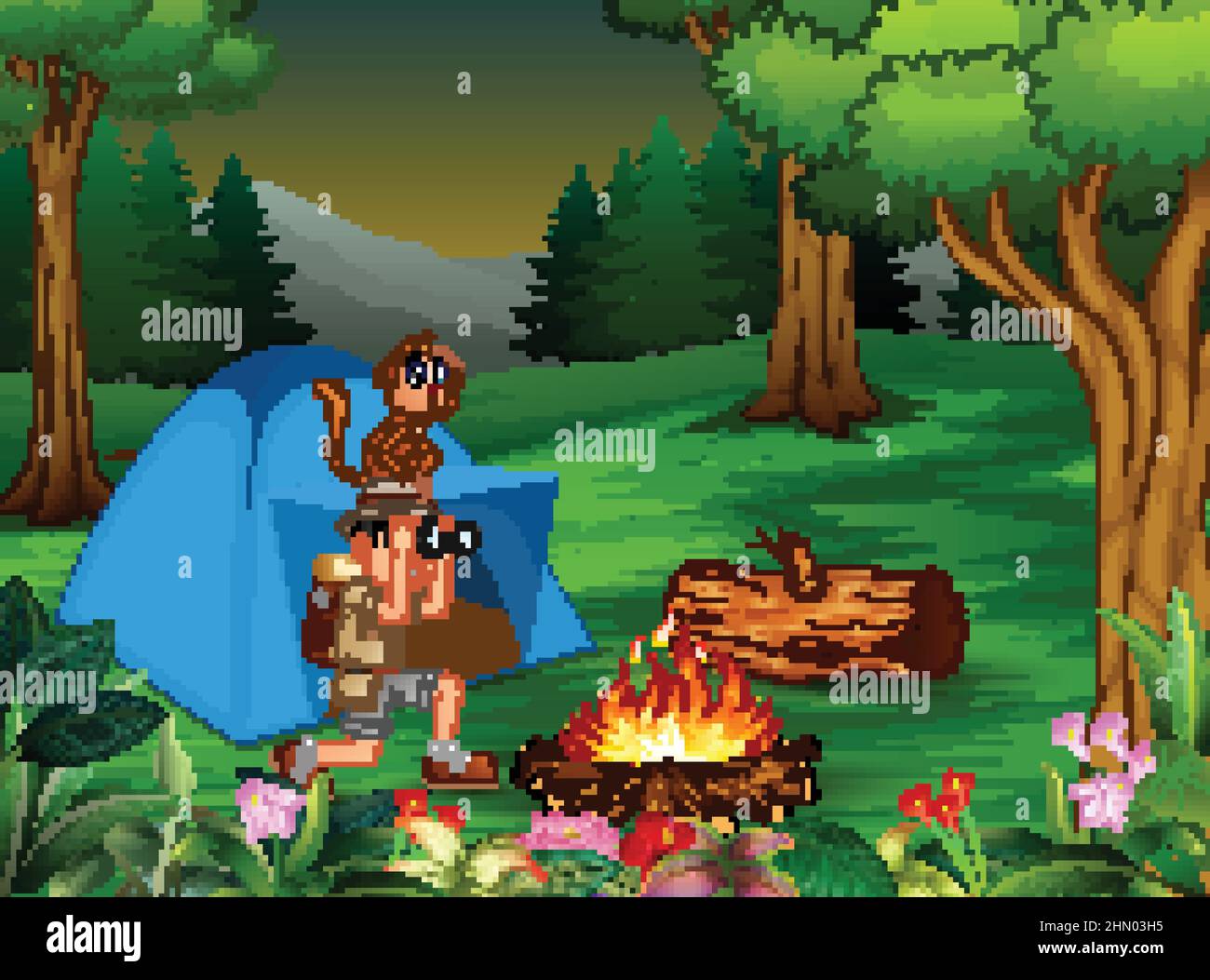 Monkey shelter Stock Vector Images - Alamy