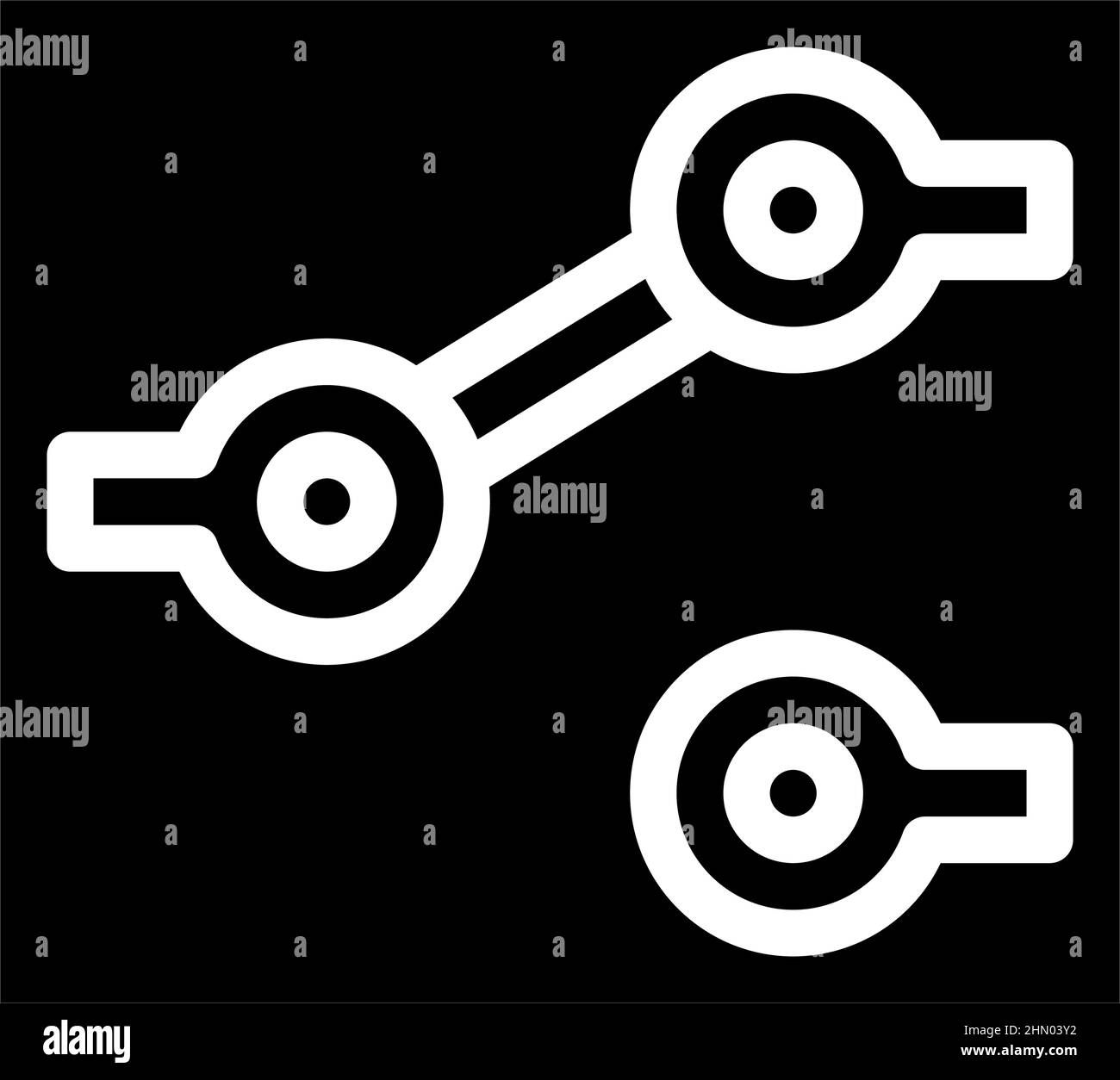 single pole double throw electric switch glyph icon vector illustration ...