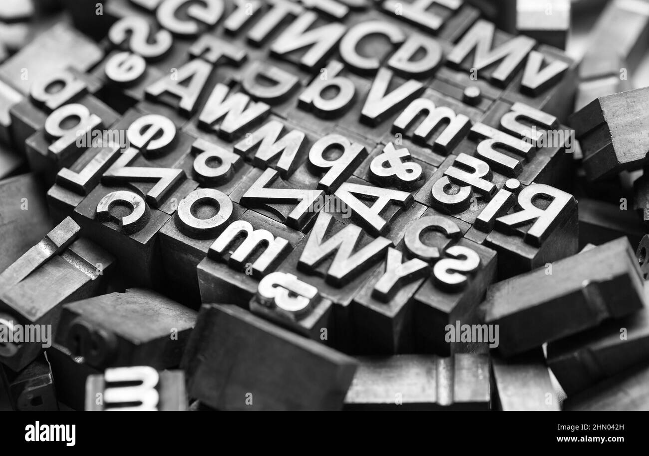 old print letters Stock Photo - Alamy