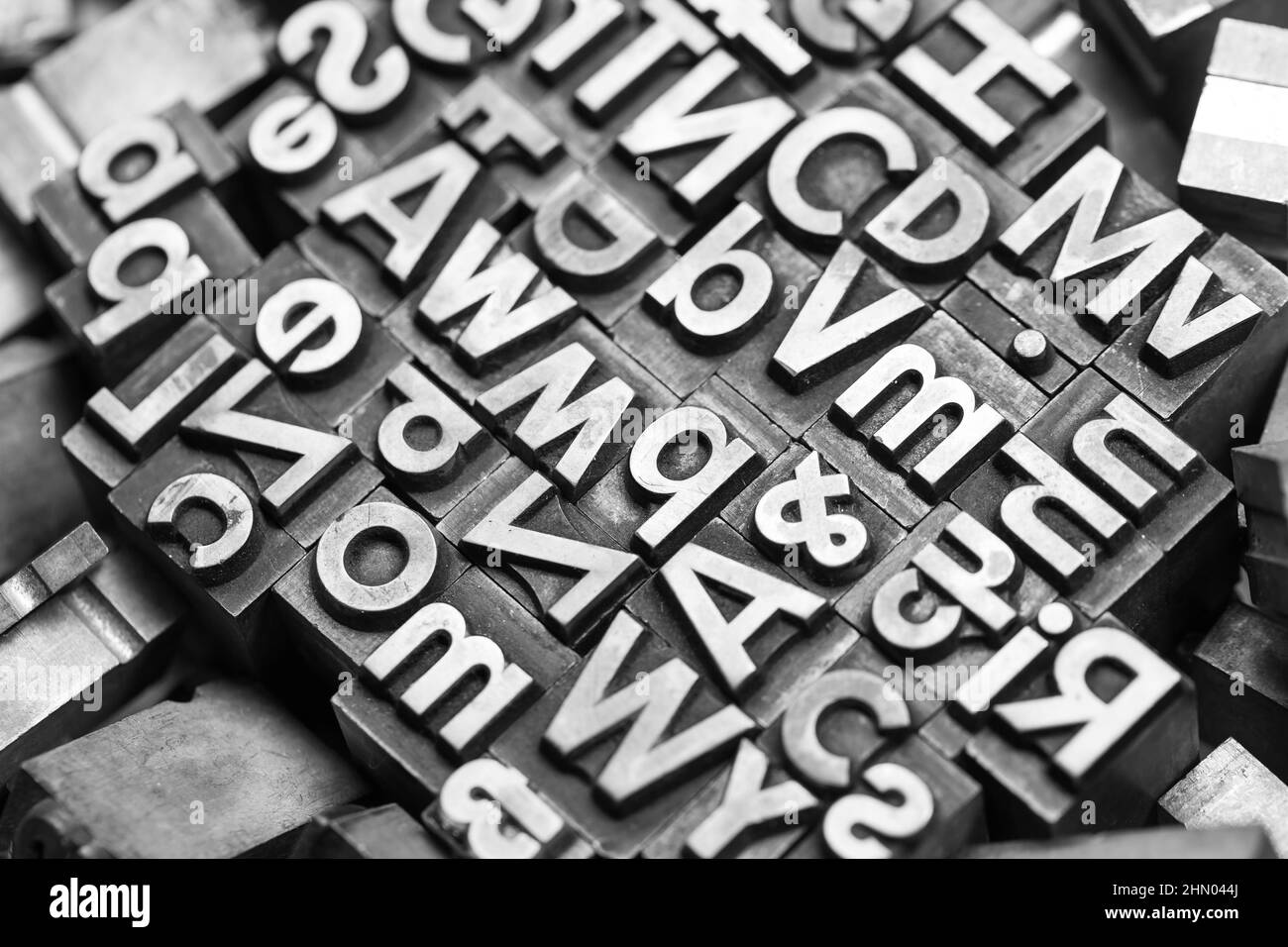 Old typo lead letters Stock Photo - Alamy