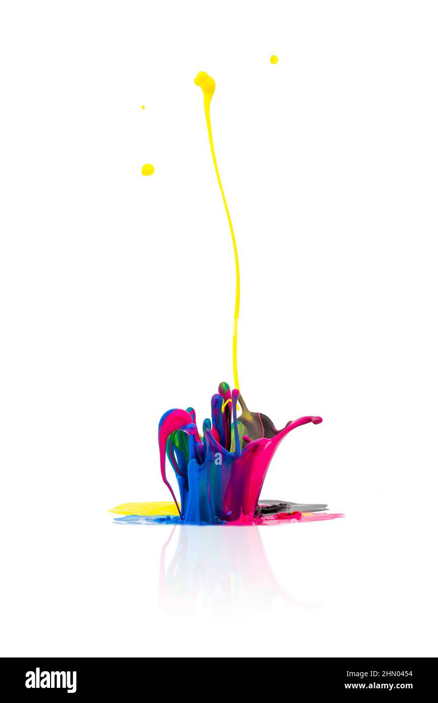 abstract CMYK paint splashing Stock Photo - Alamy