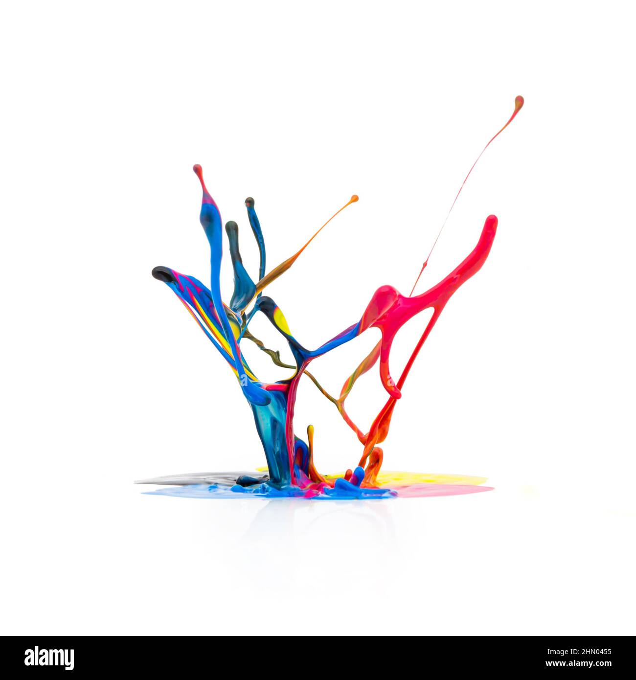 CMYK paint colors splashing Stock Photo - Alamy