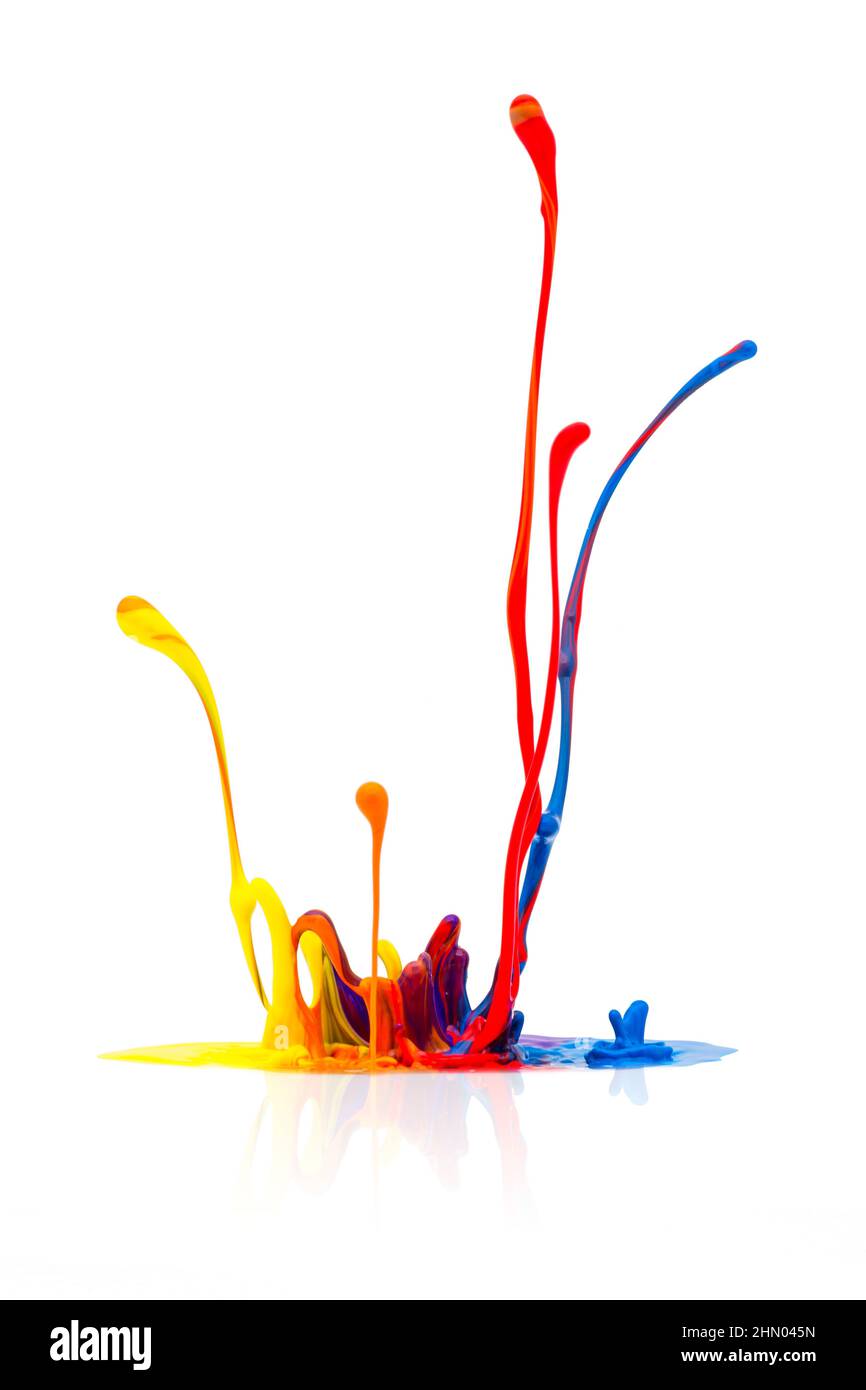 Colorful paint splashing Stock Photo - Alamy