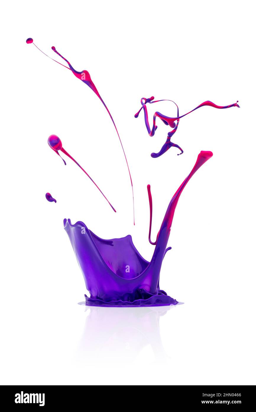 abstract paint splashing isolated on white Stock Photo - Alamy
