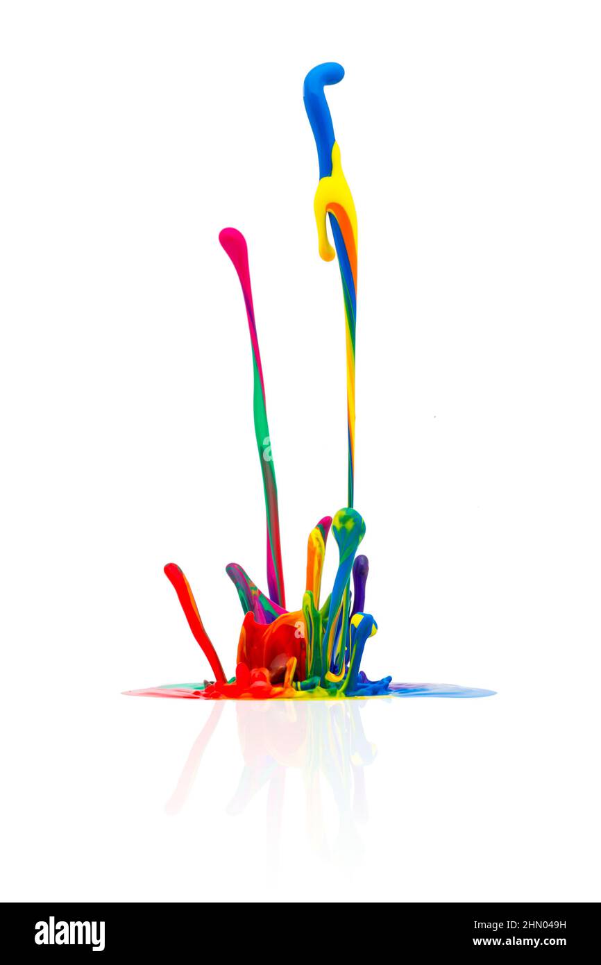 Colorful paint splashing Stock Photo - Alamy