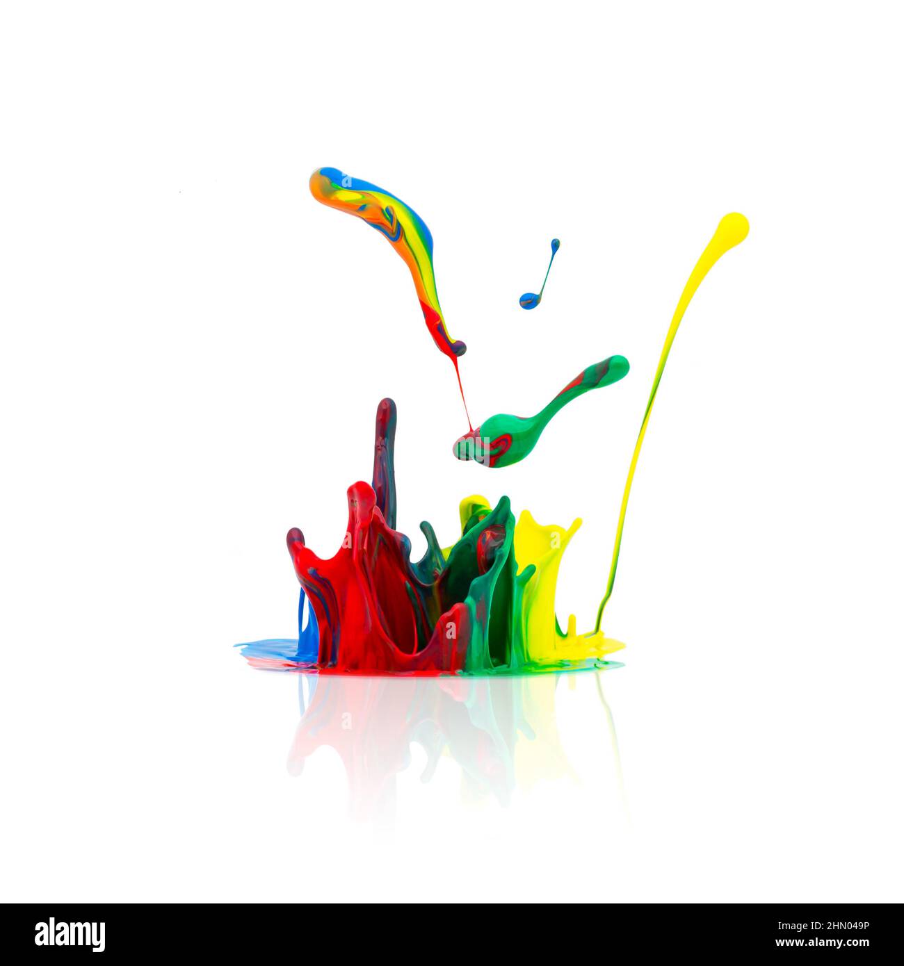 Colorful paint splash on white Stock Photo - Alamy