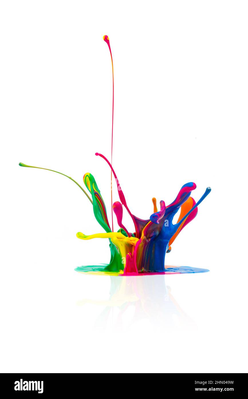 Colorful paint splashing Stock Photo - Alamy