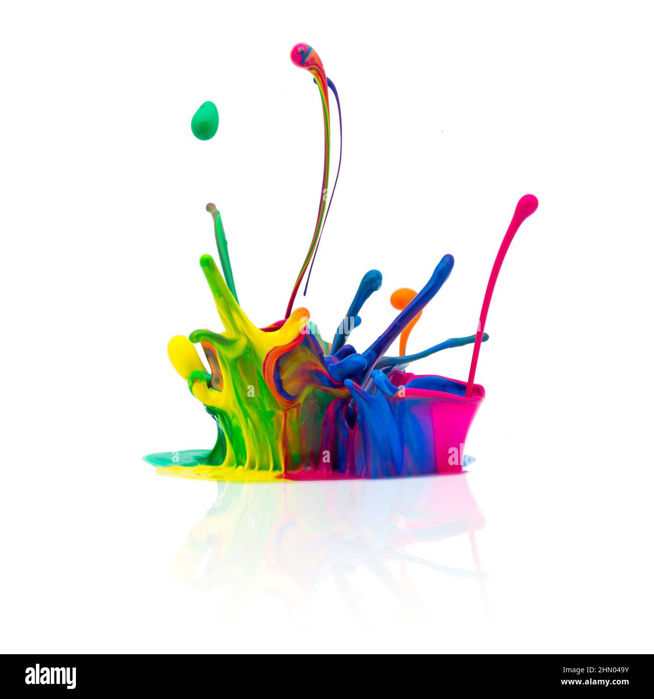 abstract paint splashing isolated on white Stock Photo - Alamy
